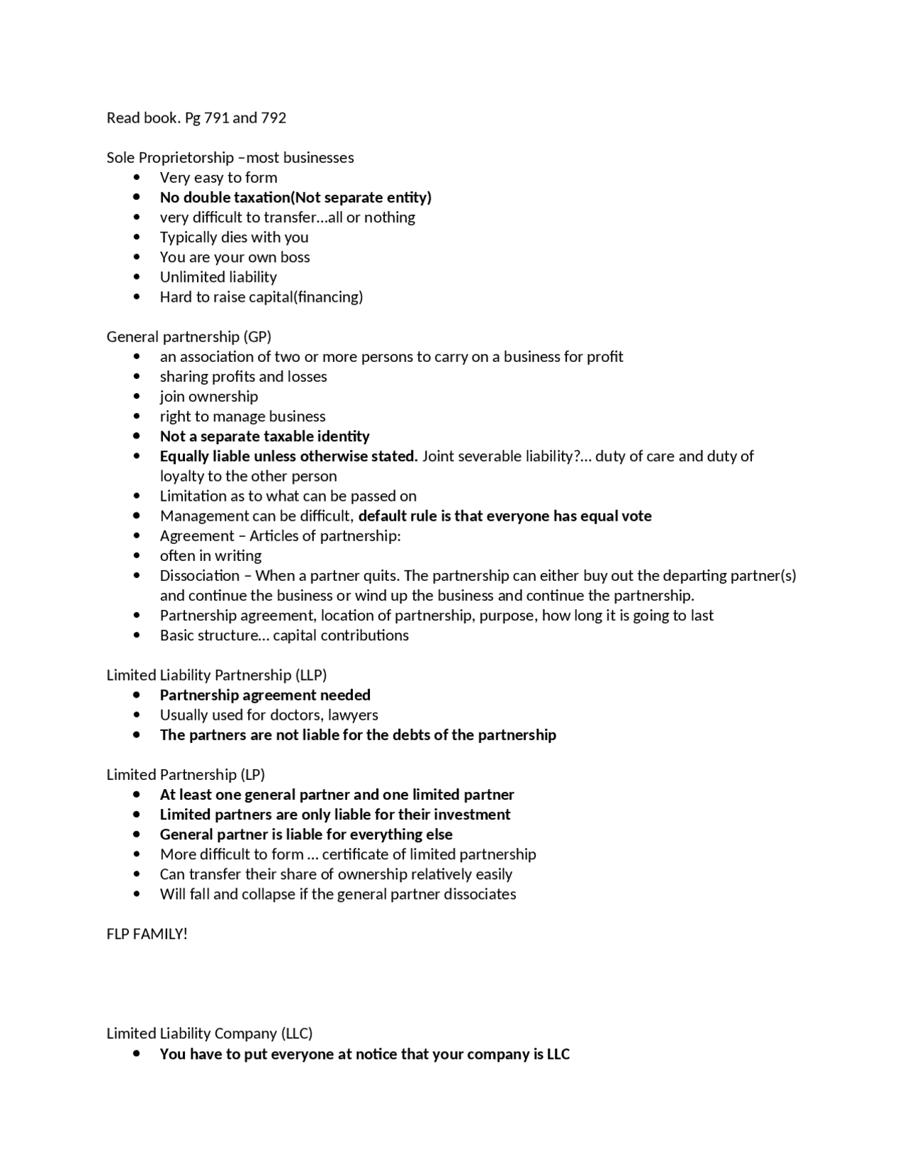 Types of Business Structures: Sole Proprietorship, Partnership, LLC ...