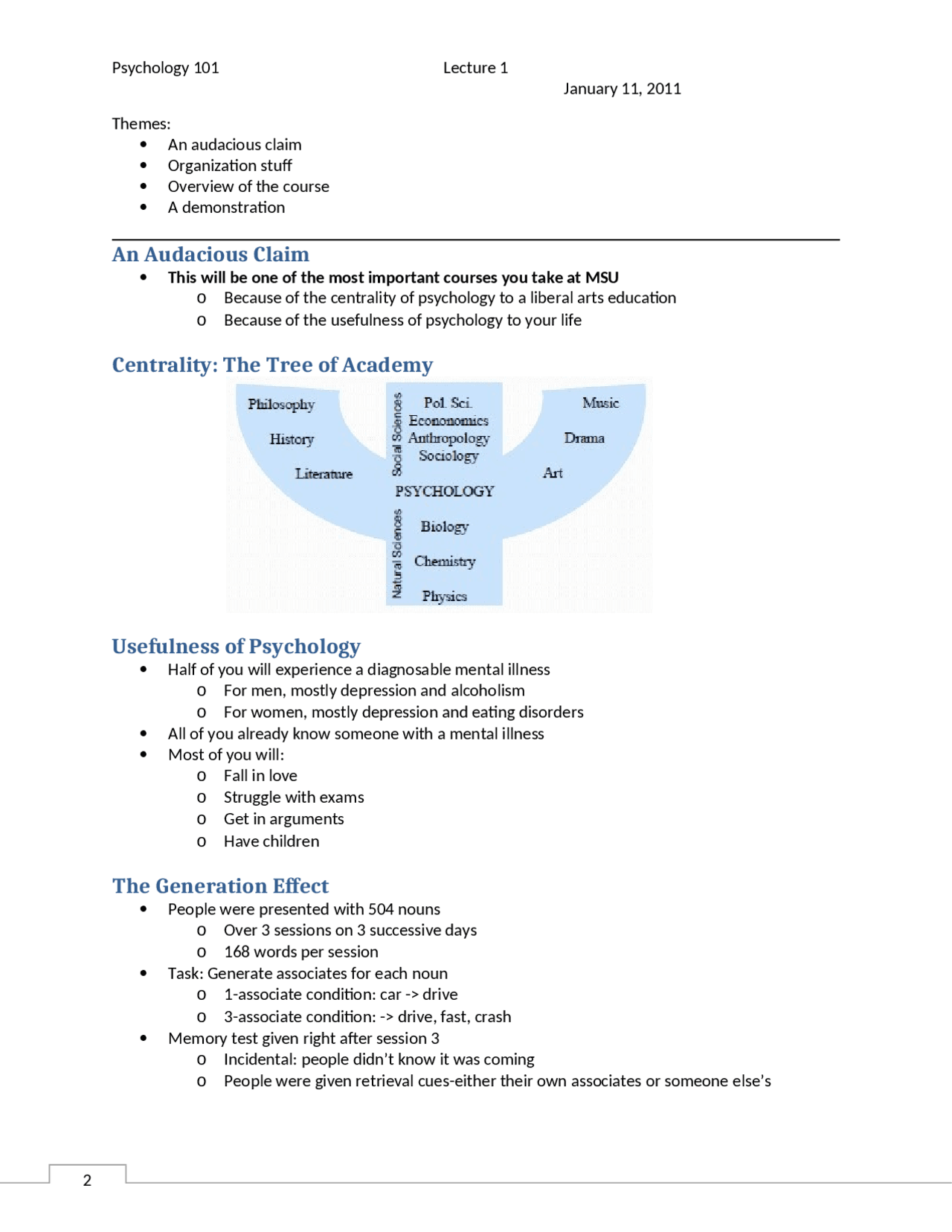 An Audacious Claim for Introductory Psychology - Lecture | PSY 101 ...
