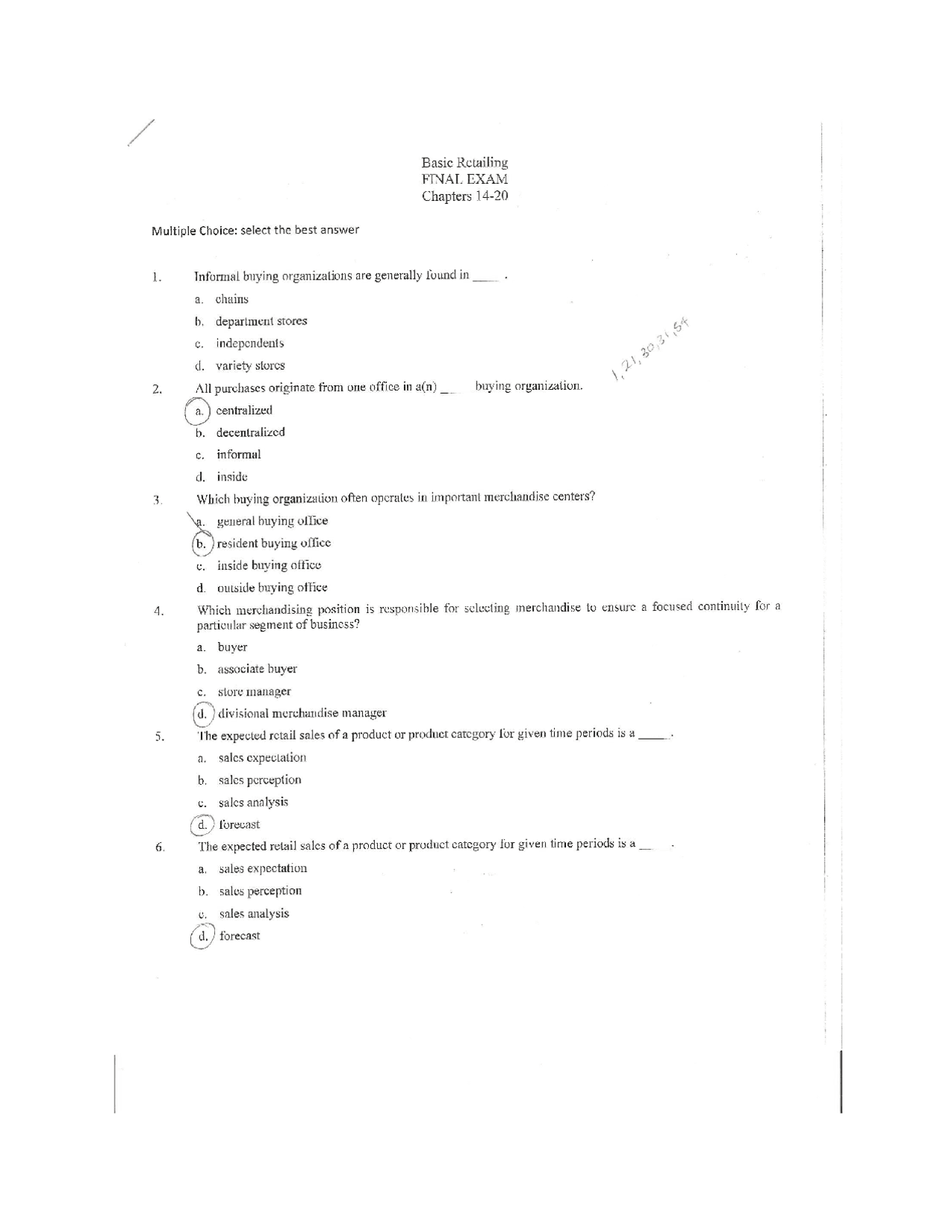 63 Solved Mcqs On The Basic Retailing Final Exam Mktg 4300 Docsity