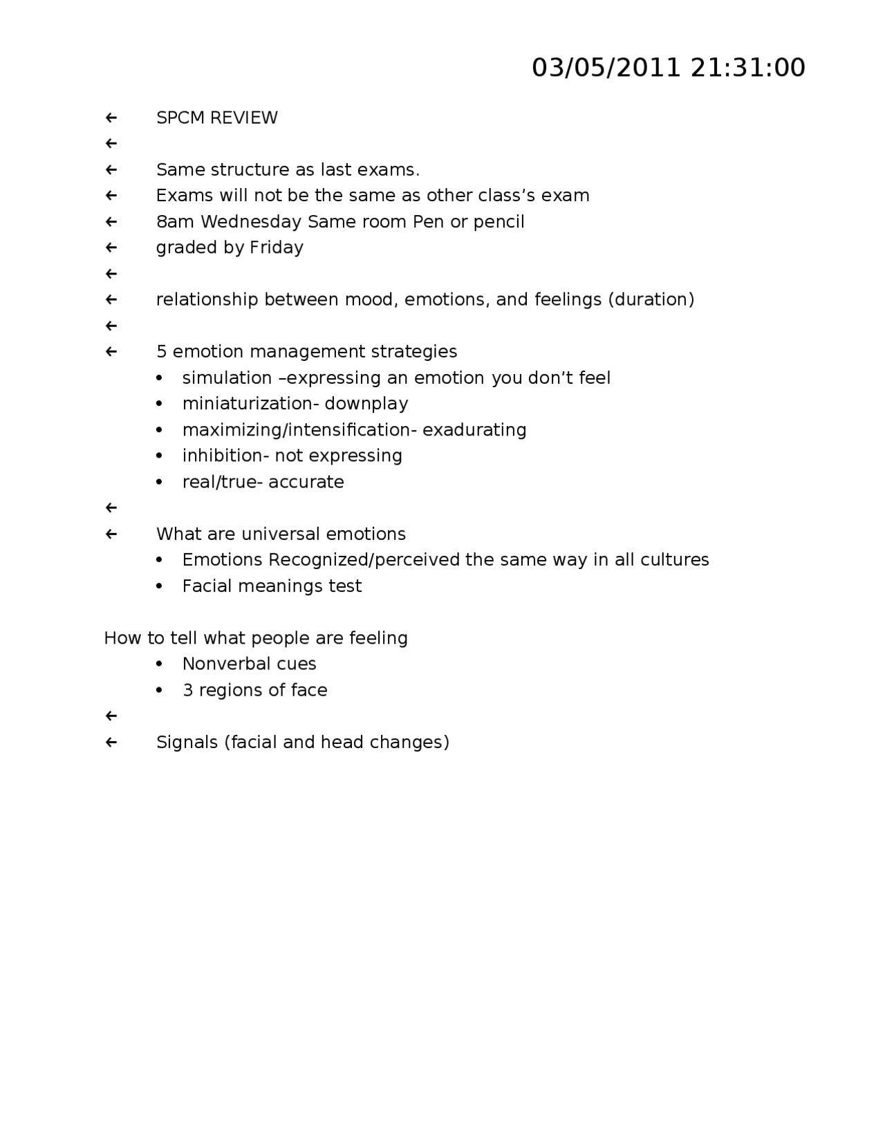 Final Exam Review Interpersonal Communication Spcm 1500 Docsity
