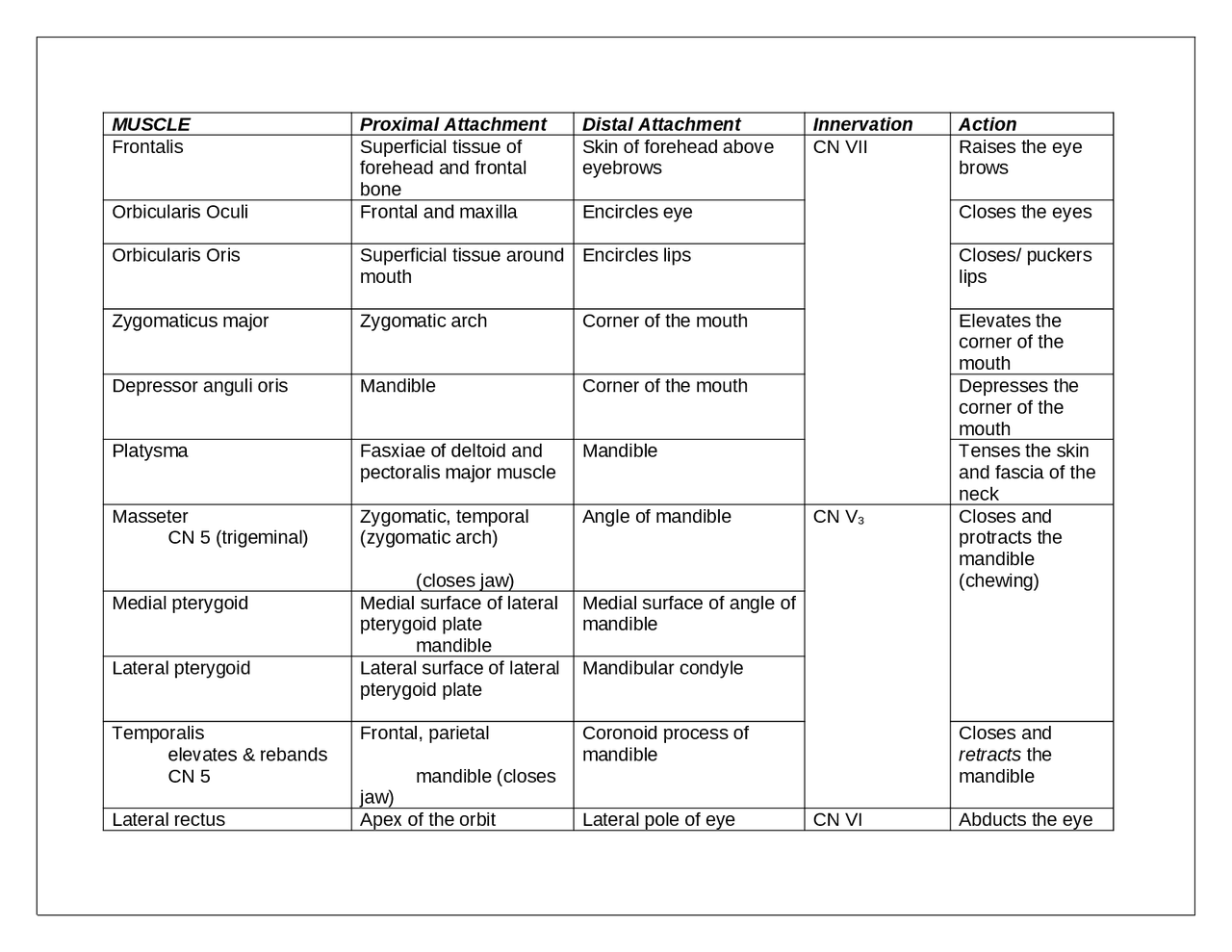 Muscle Handout On Principles Human Anatomy Ana 209 Docsity