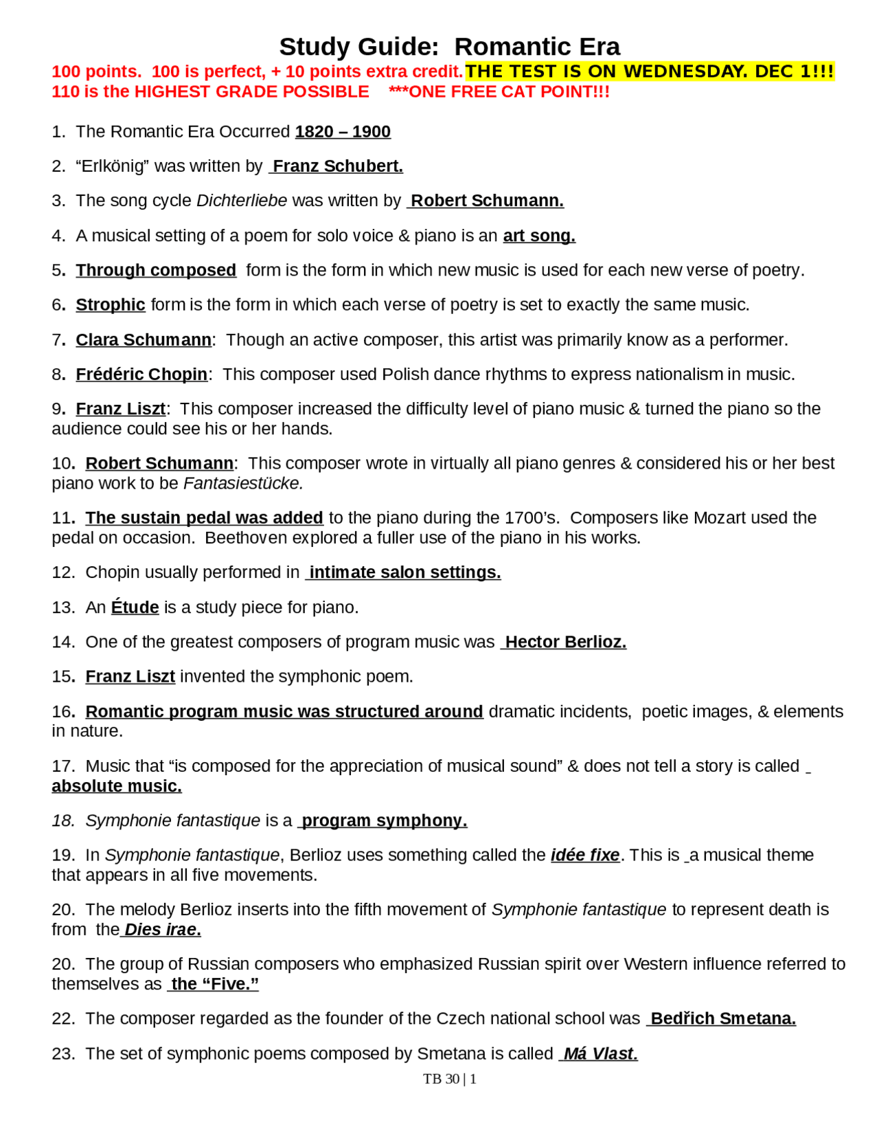 Romantic Era - Music Appreciation | MUS 1030 | Study notes Music Theory ...