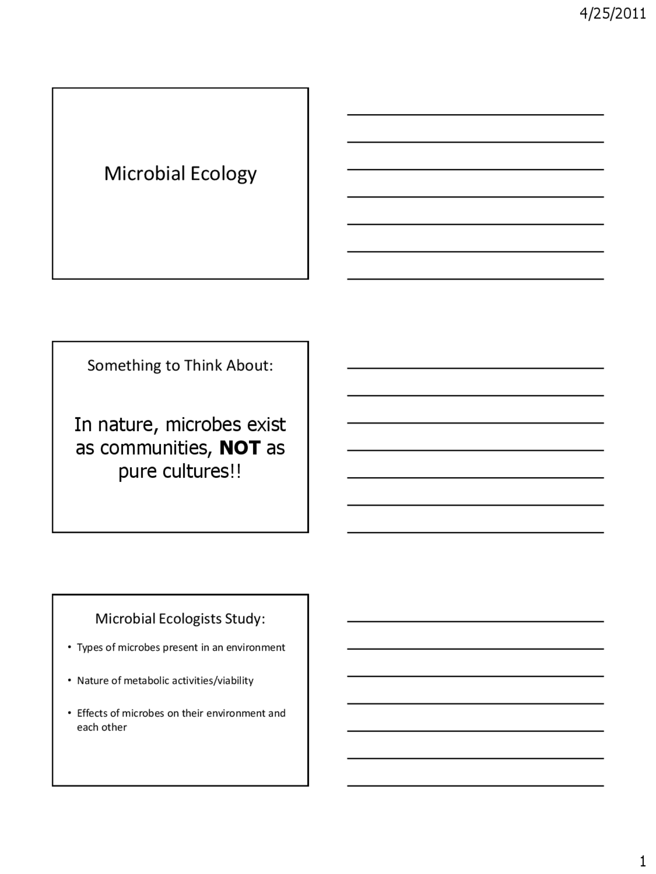 Microbial Ecology Lecture Slides Bio 2400 Docsity