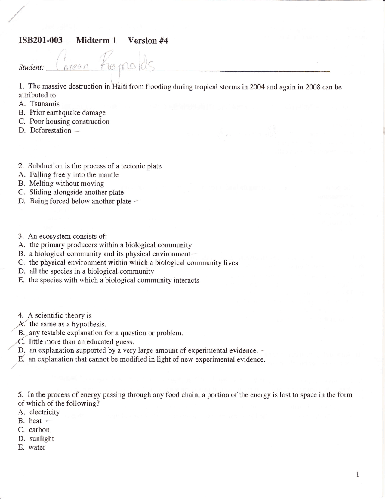 Solved Exam 1 Insects Global And Sustain Isb 201 Docsity
