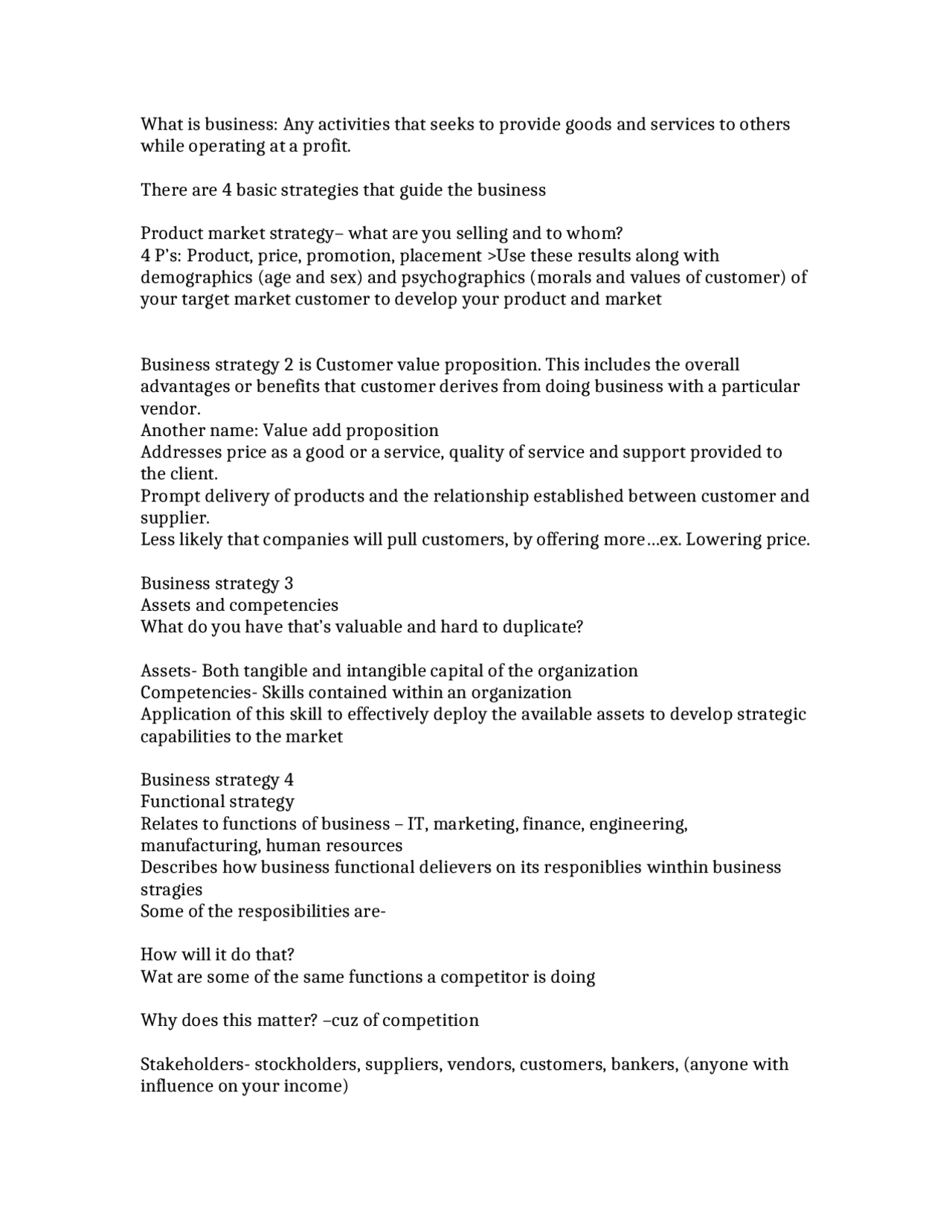 Product Market Strategy, Business Strategy 2 | BUAD 201 | Study notes ...