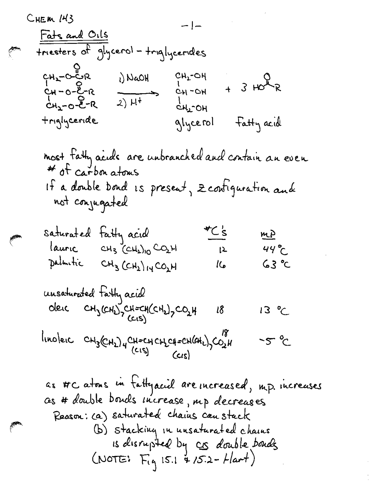 Fats And Oils Handwritten Notes Cem 143 Docsity