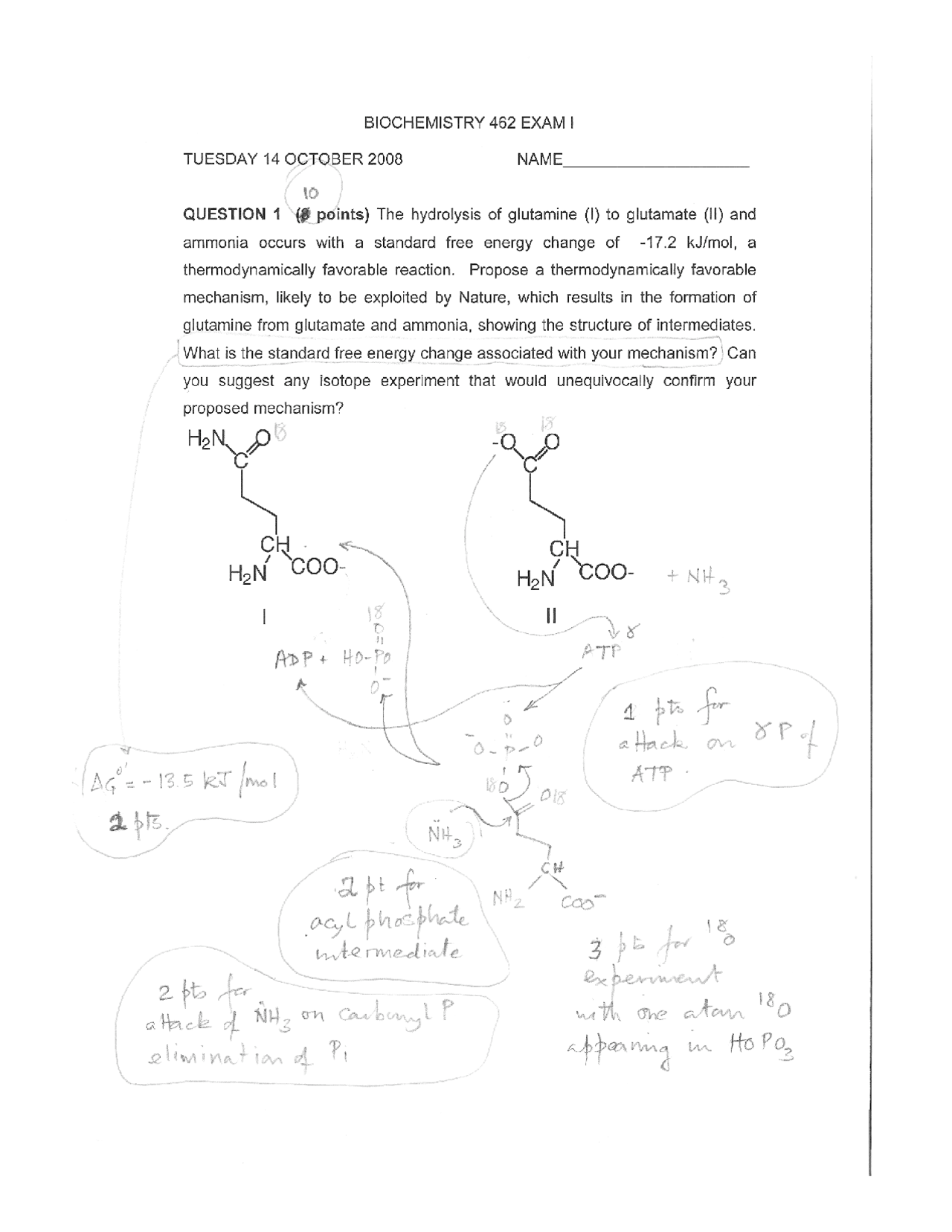 Solved Practice Questions For Test 1 Biochemistry Ii Bchm 462 Docsity