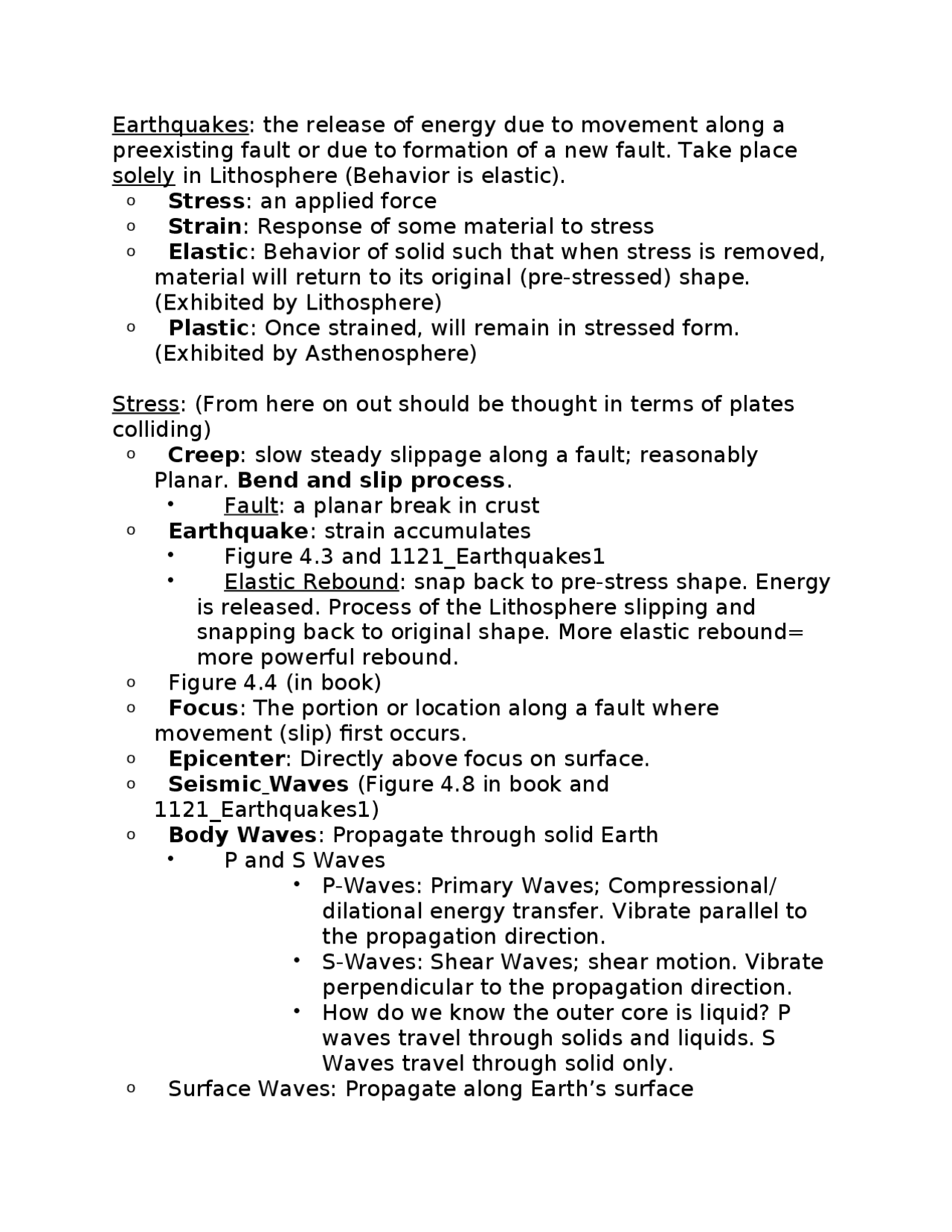 Earth Processes And Environments Section 2 Notes Geol 1121 Docsity