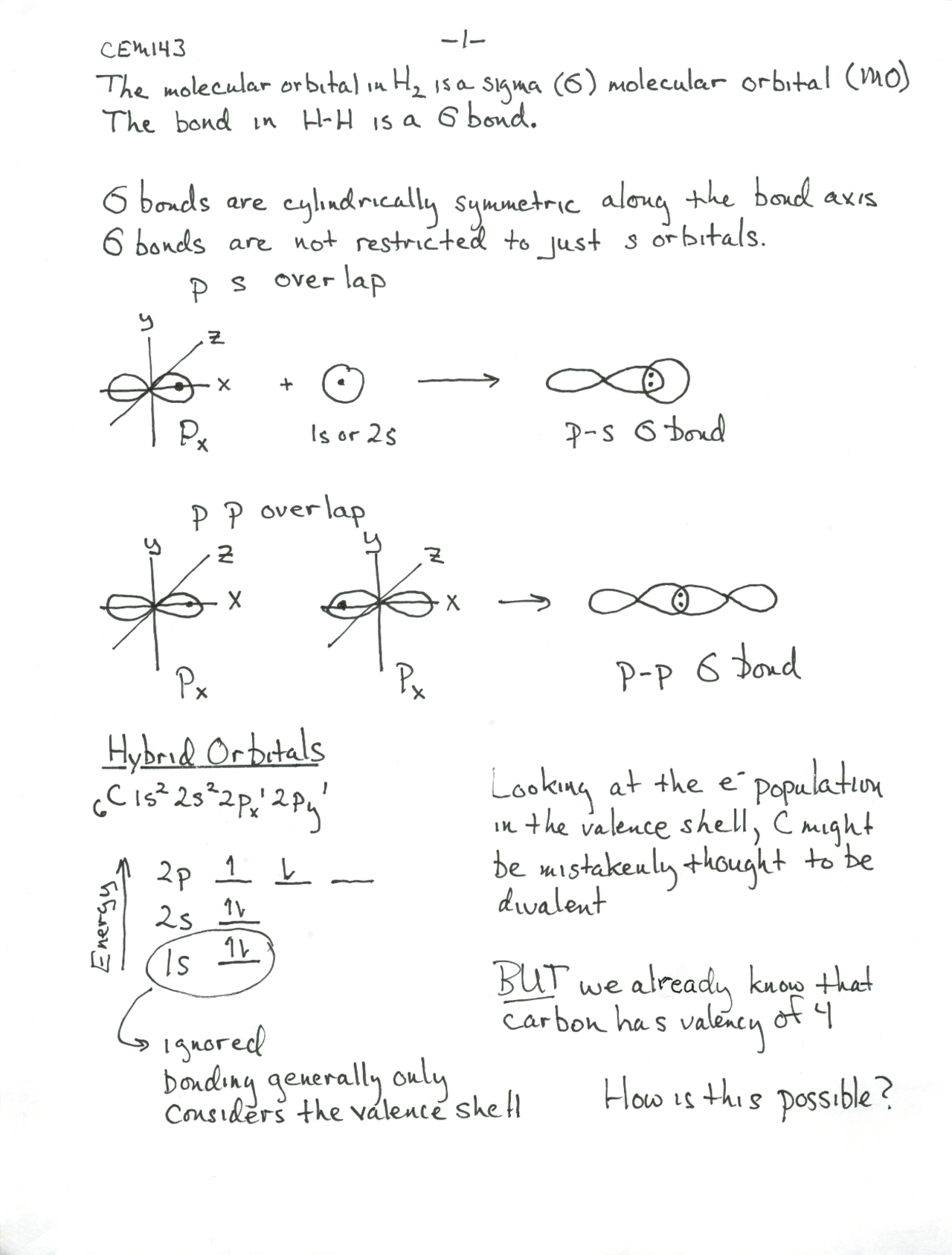 The Molecular Orbital - Survey of Organic Chemistry - Handout Notes ...