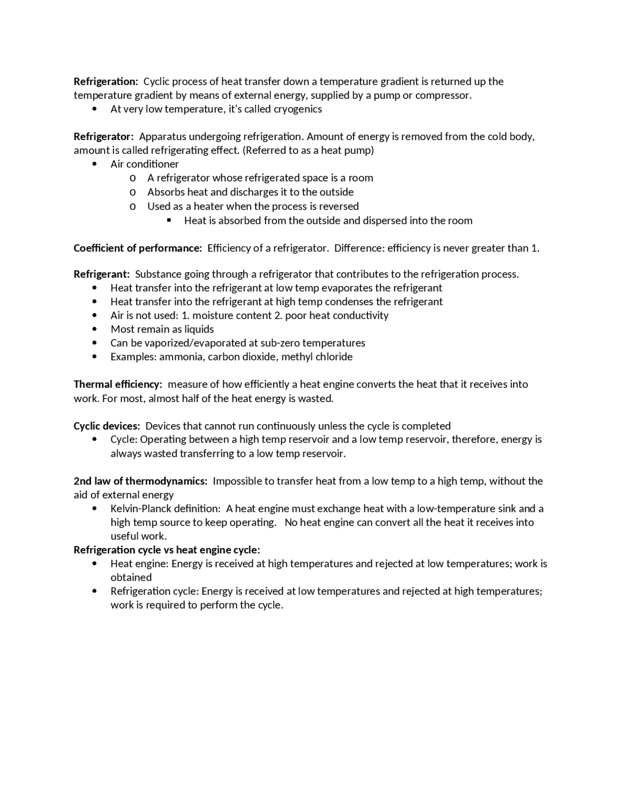 Refrigeration And Heat Transfer Lecture Notes Egn 3358 Docsity