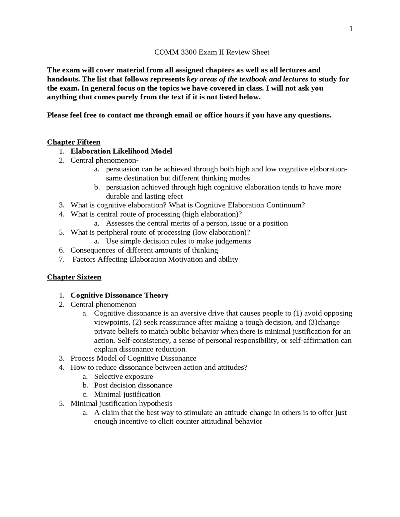 Elaboration Likelihood Model, Cognitive Dissonance Theory, Dramatism ...