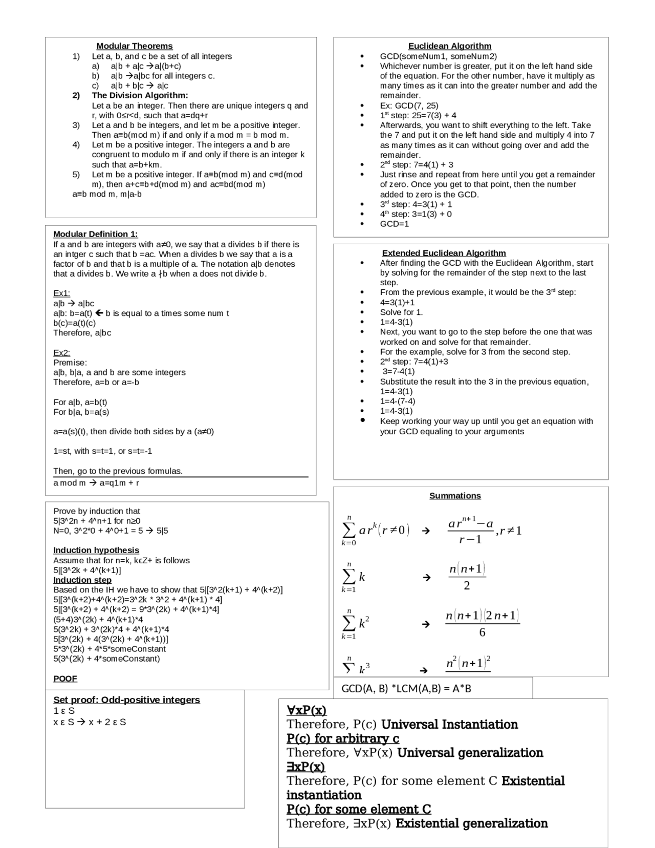 Euclidean Algorithms - Lecture Slides | COT 3100C - Docsity