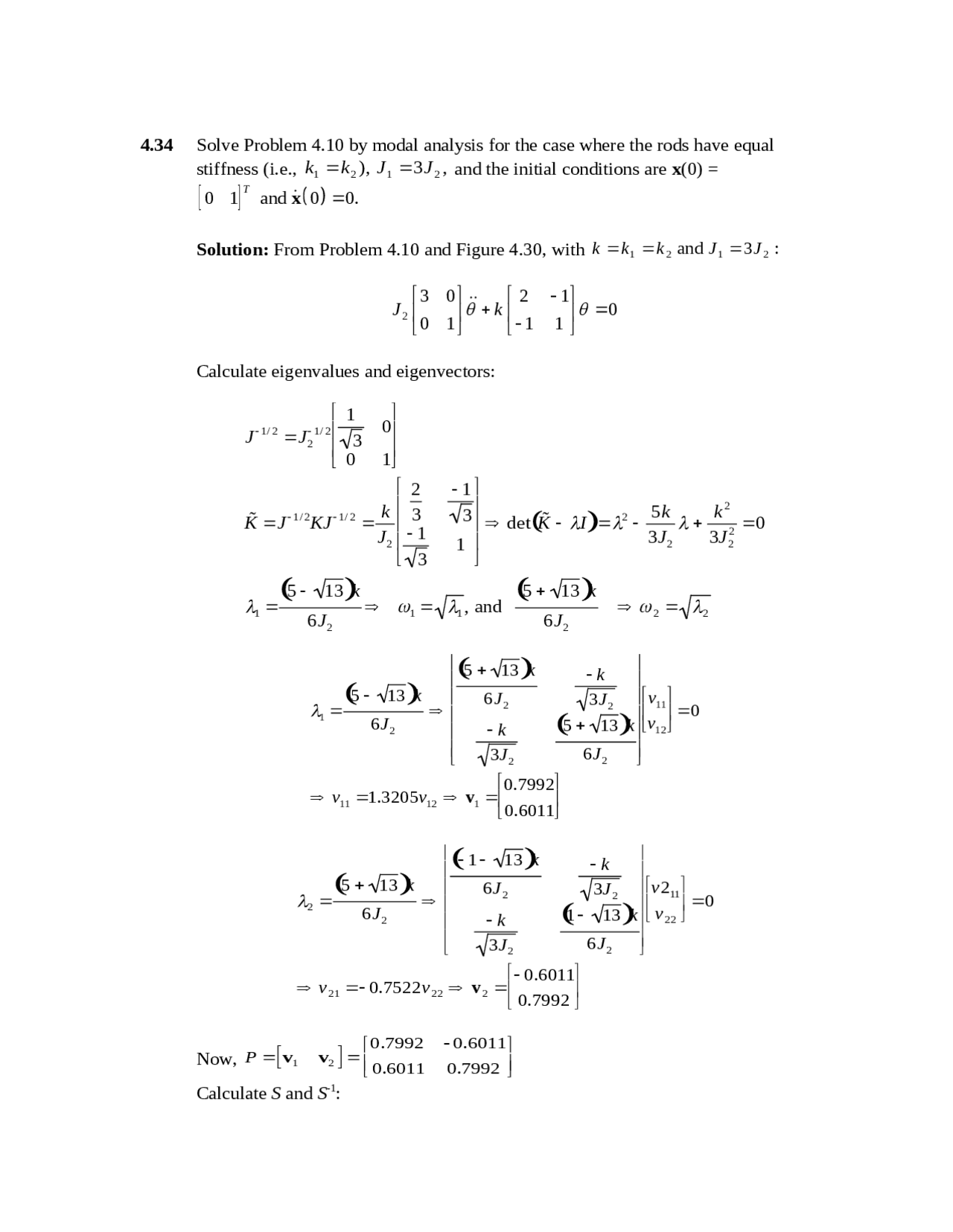 Homework 9 Solutions Dynamic Systems Vibrations Me 3504 Docsity