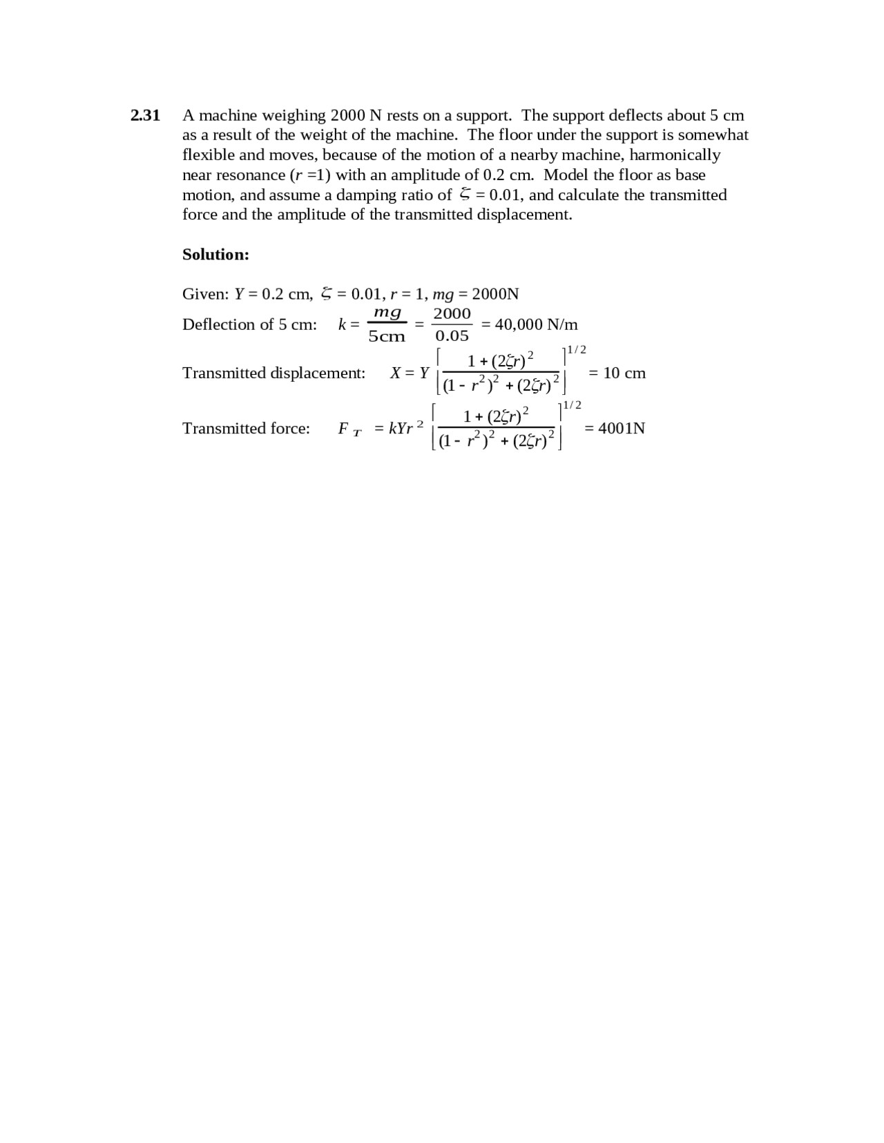 Homework 4 Solutions Dynamic Systems Vibrations Me 3504 Docsity