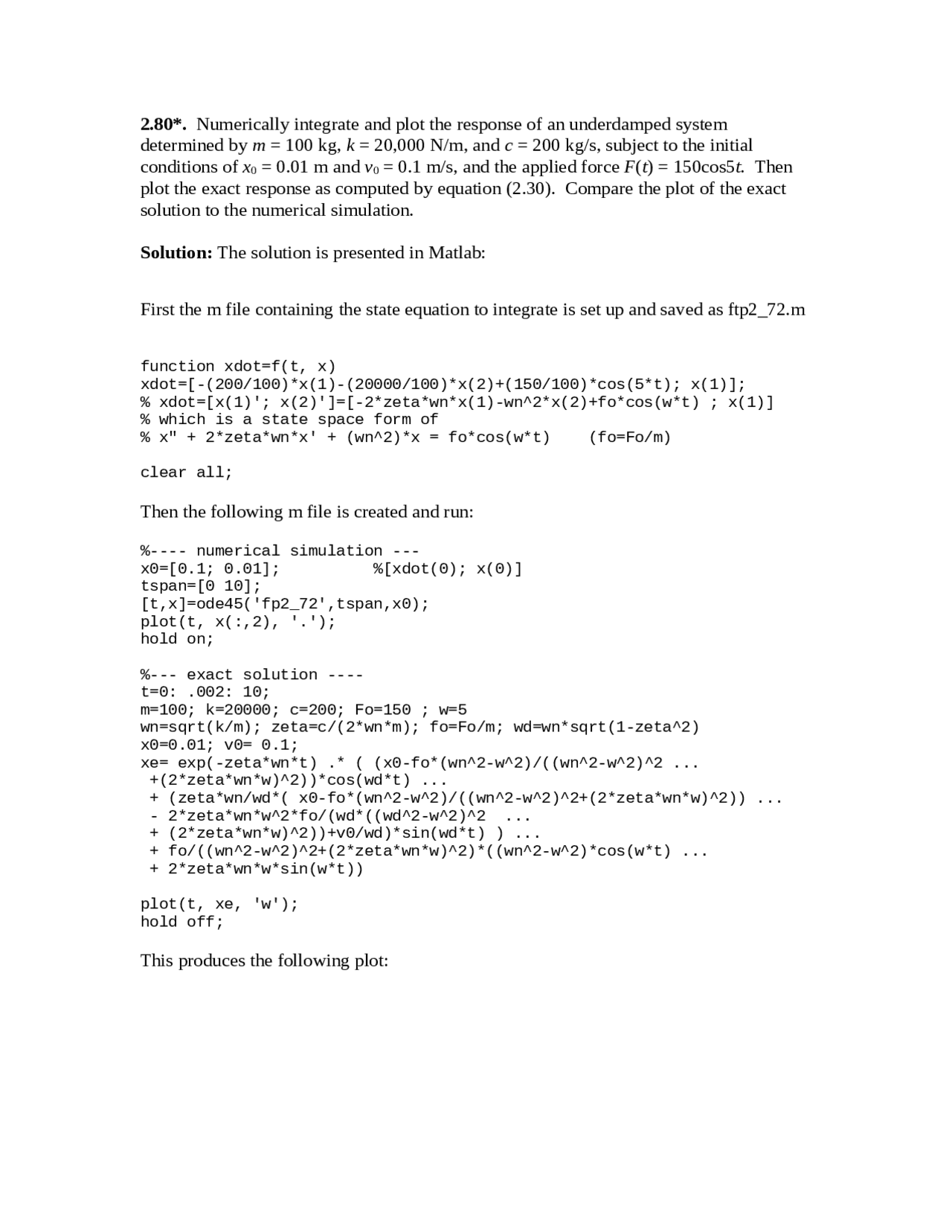 Homework 5 With Solutions Dynamic Systems Vibrations Me 3504