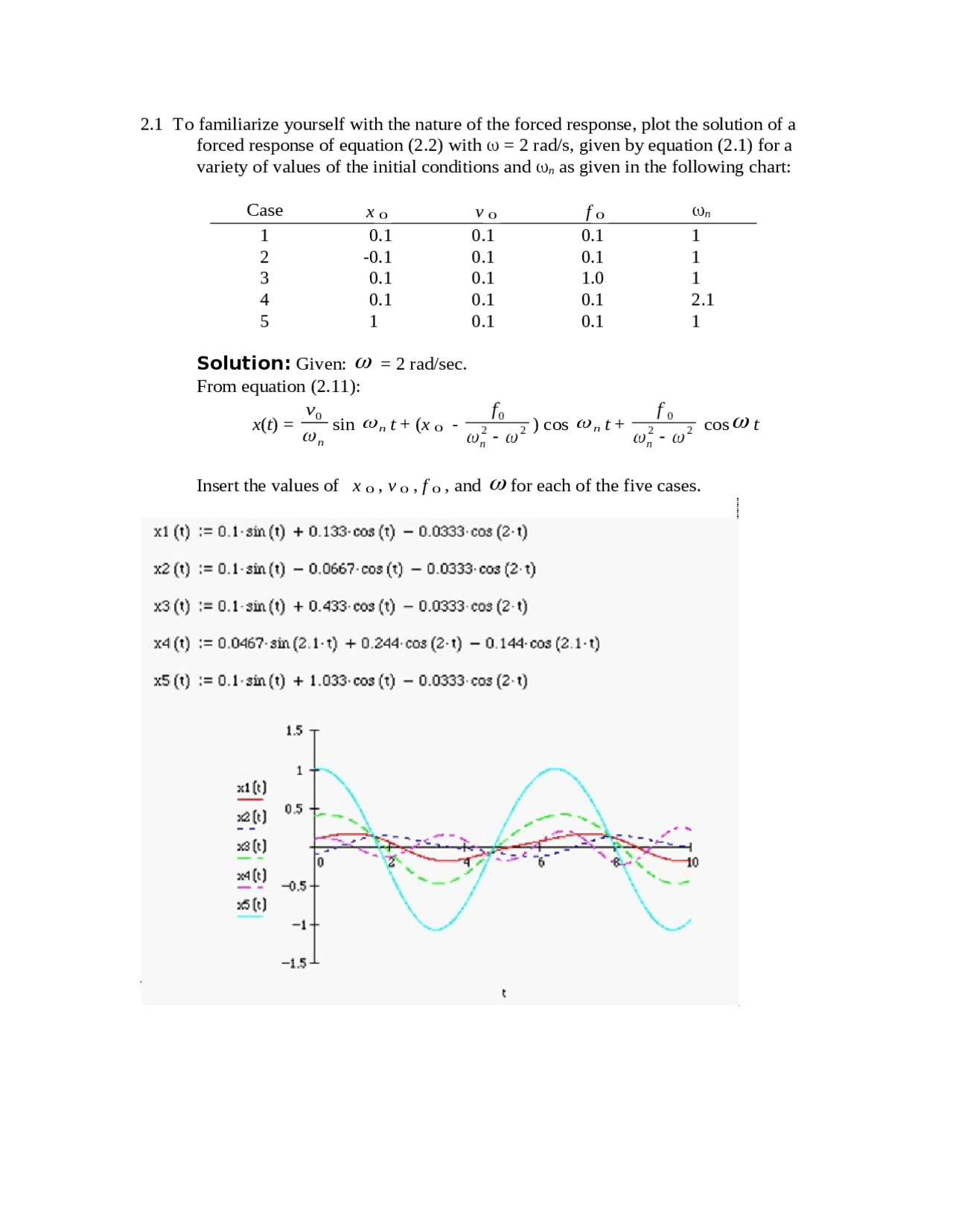 Homework 3 Solutions Dynamic Systems Vibrations Me 3504 Docsity