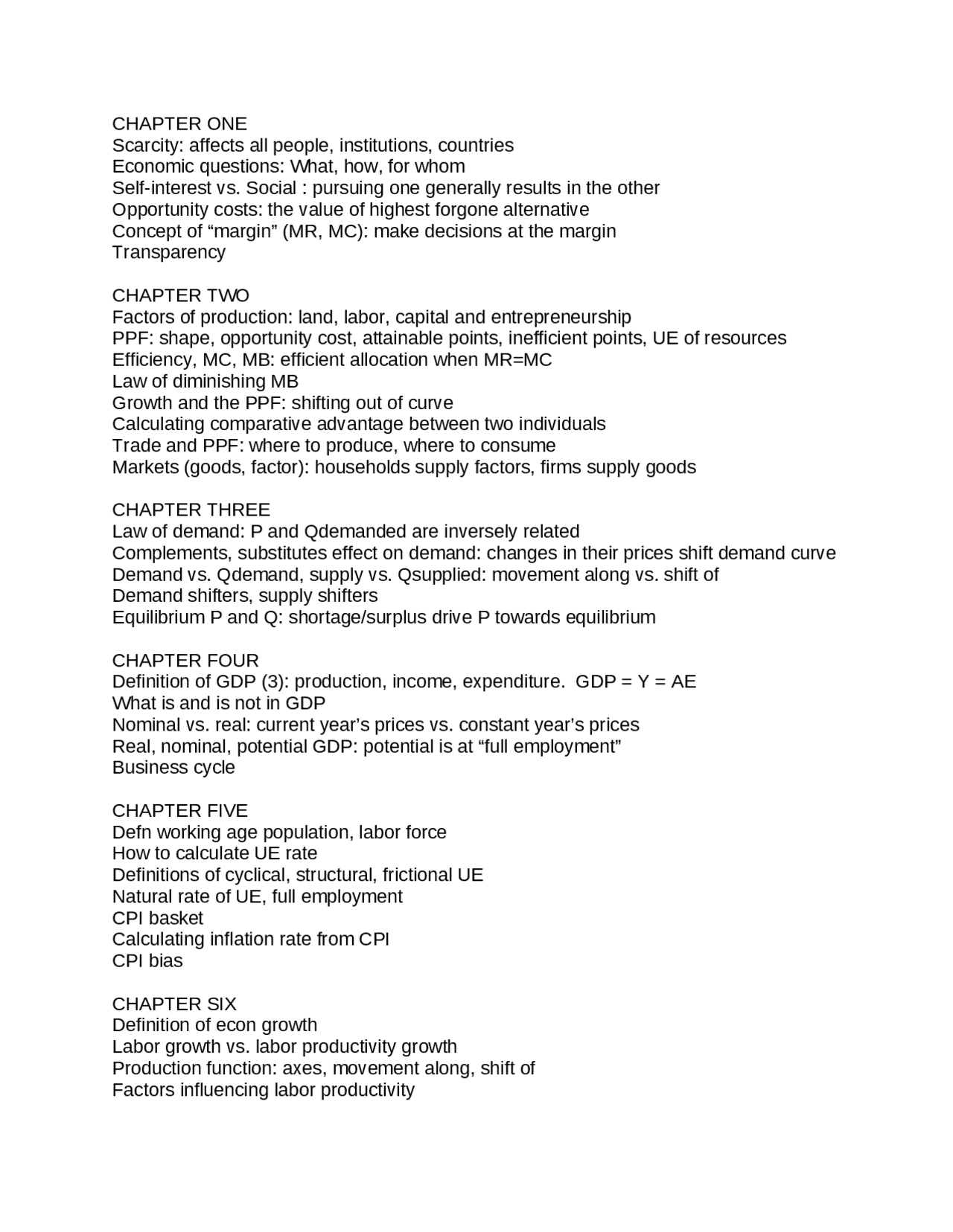 Principles of Macroeconomics - Final Exam Study Guide | ECON 2105 ...