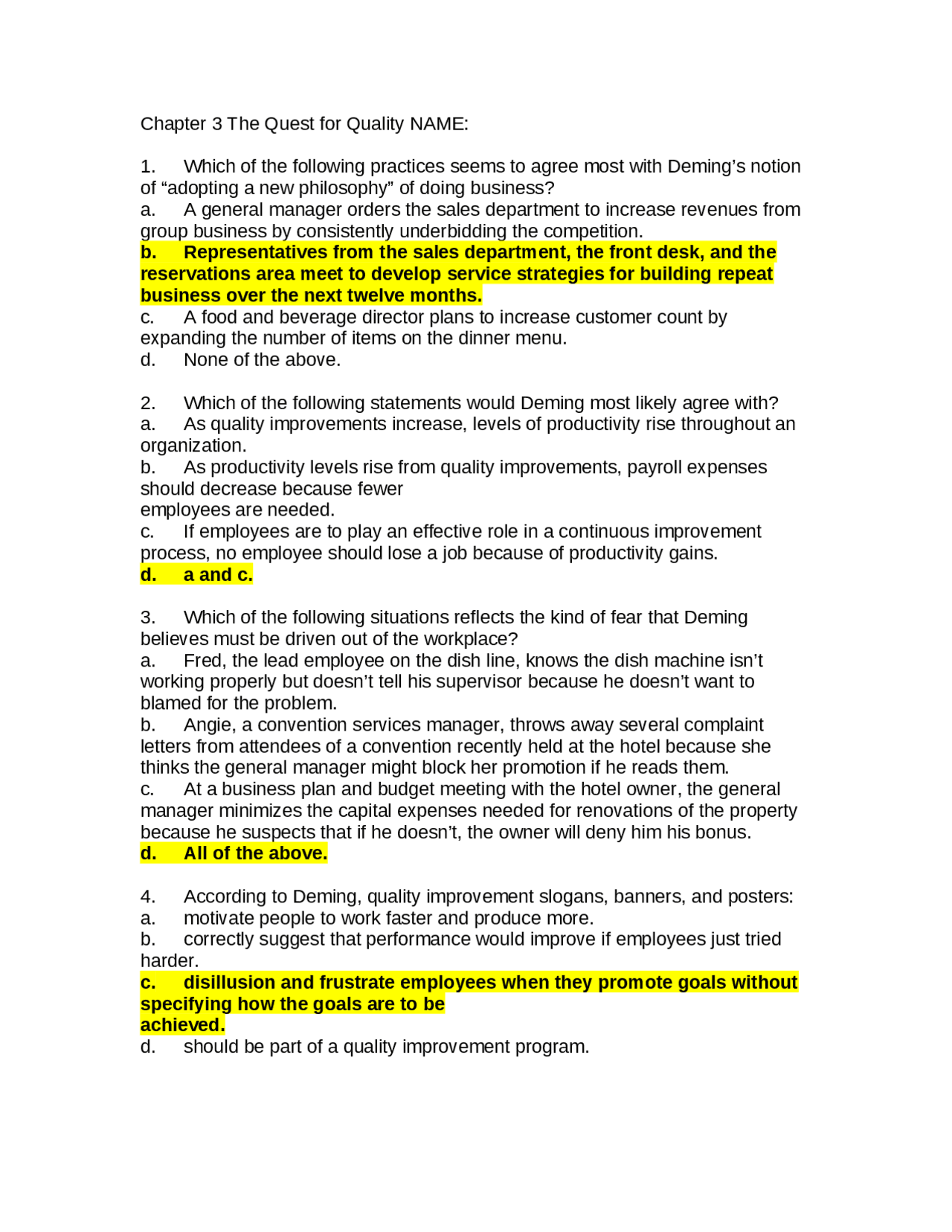11 Multiple Choice Questions Management Foundations In The Industry