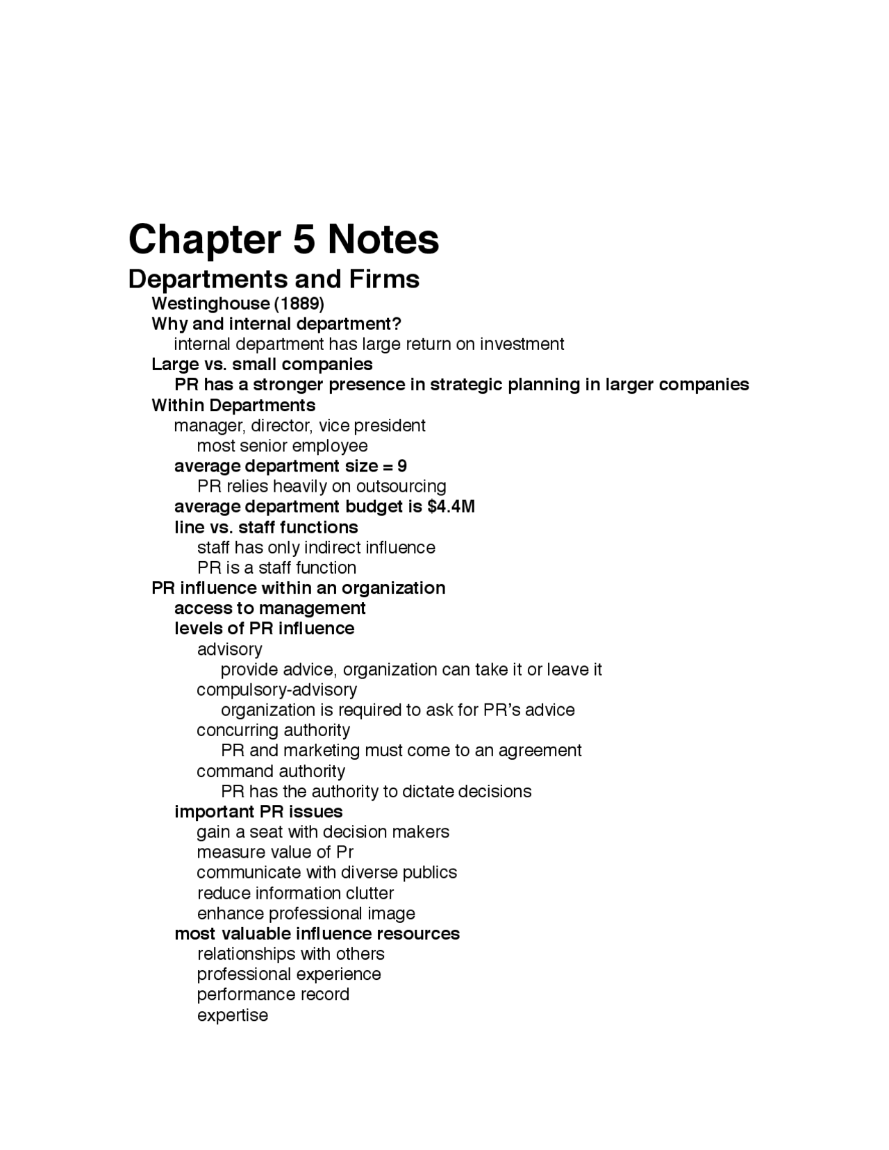 Chapter 5: Departments and Firms in Public Relations - Prof. Bryan ...