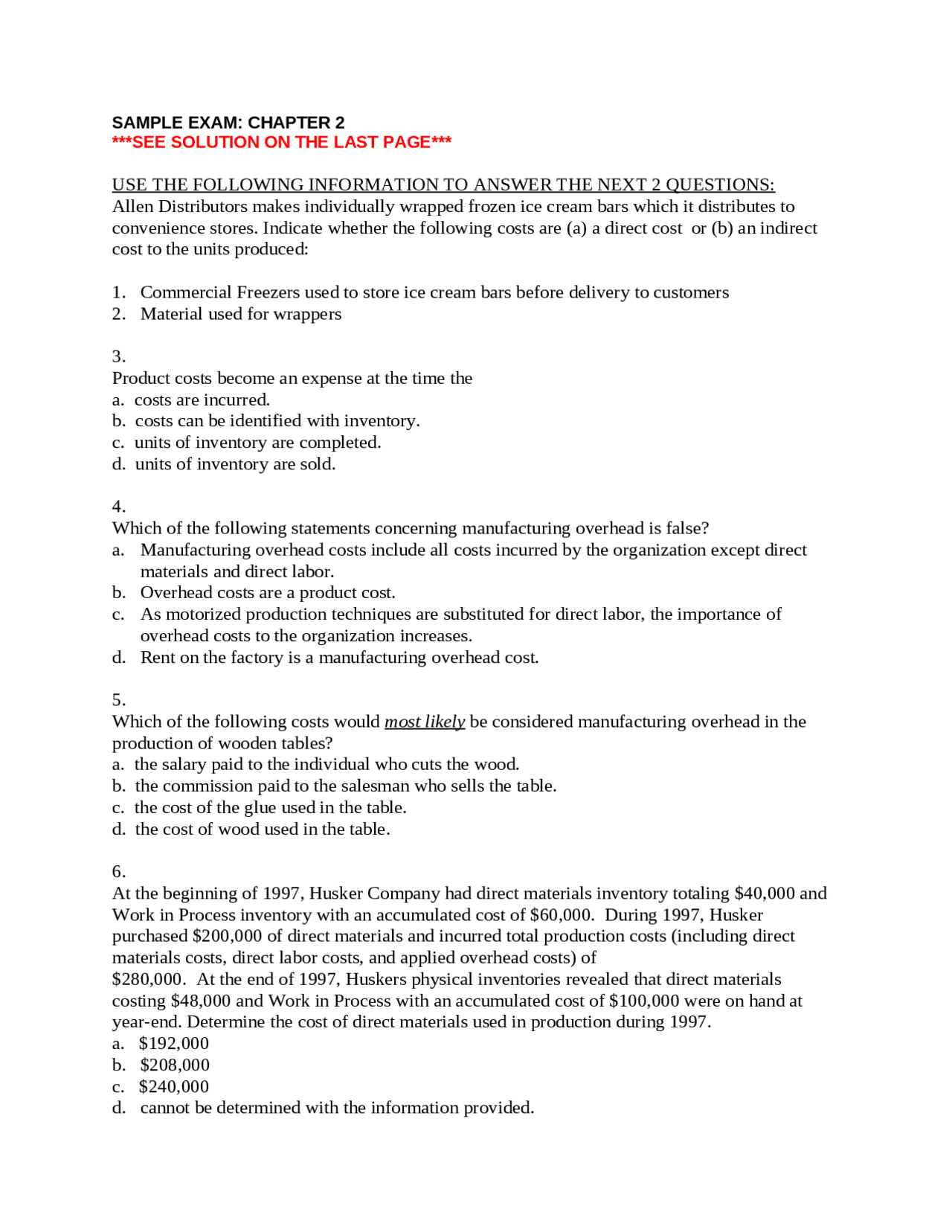 Exam 2 Solved Honors Introduction Accounting Acct 230 Docsity