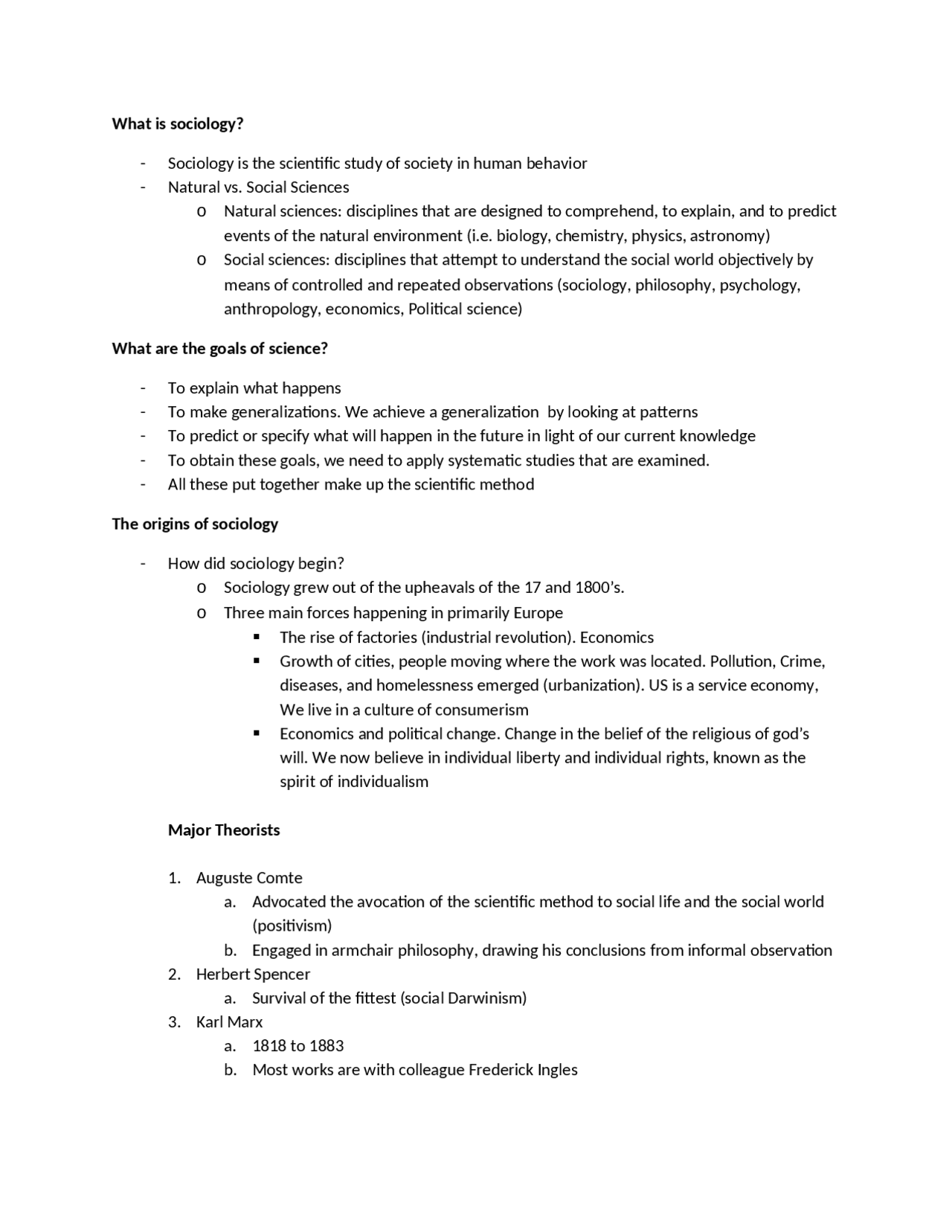 What Is Sociology Lecture Notes Soc 1004 Docsity