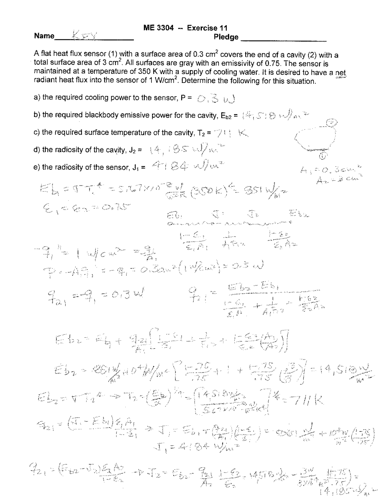 In Class Exercise Question With Solution Heat And Mass Transfer Me