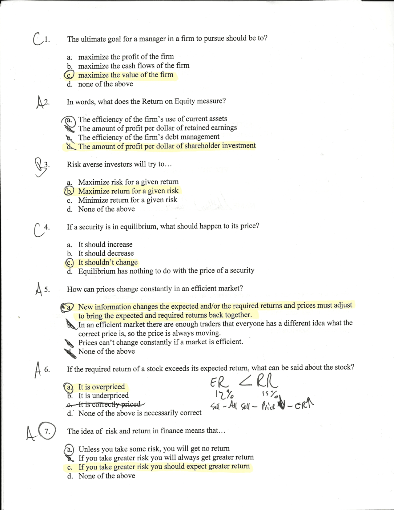 Practice Exam 1 With Solutions For Business Finance Fin 3312 Docsity