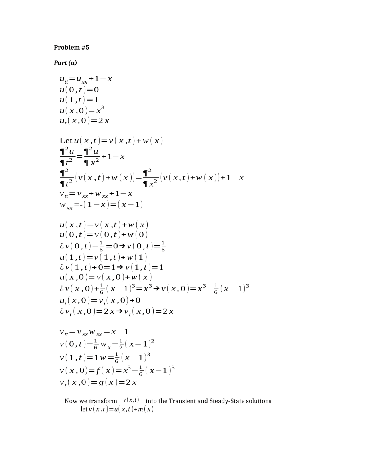 Partial Differential Equations Solved Problems Mth 3326 Docsity