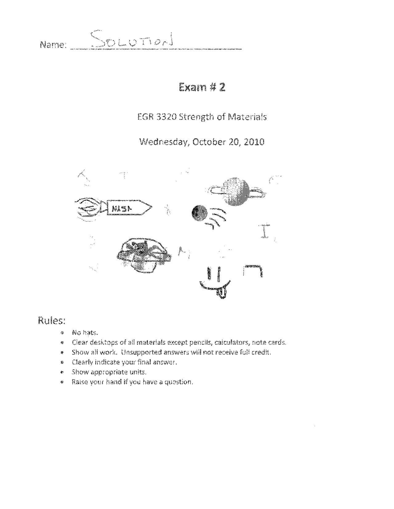 6 Questions On Strength Of Materials With Solution Exam 2 Me 3320