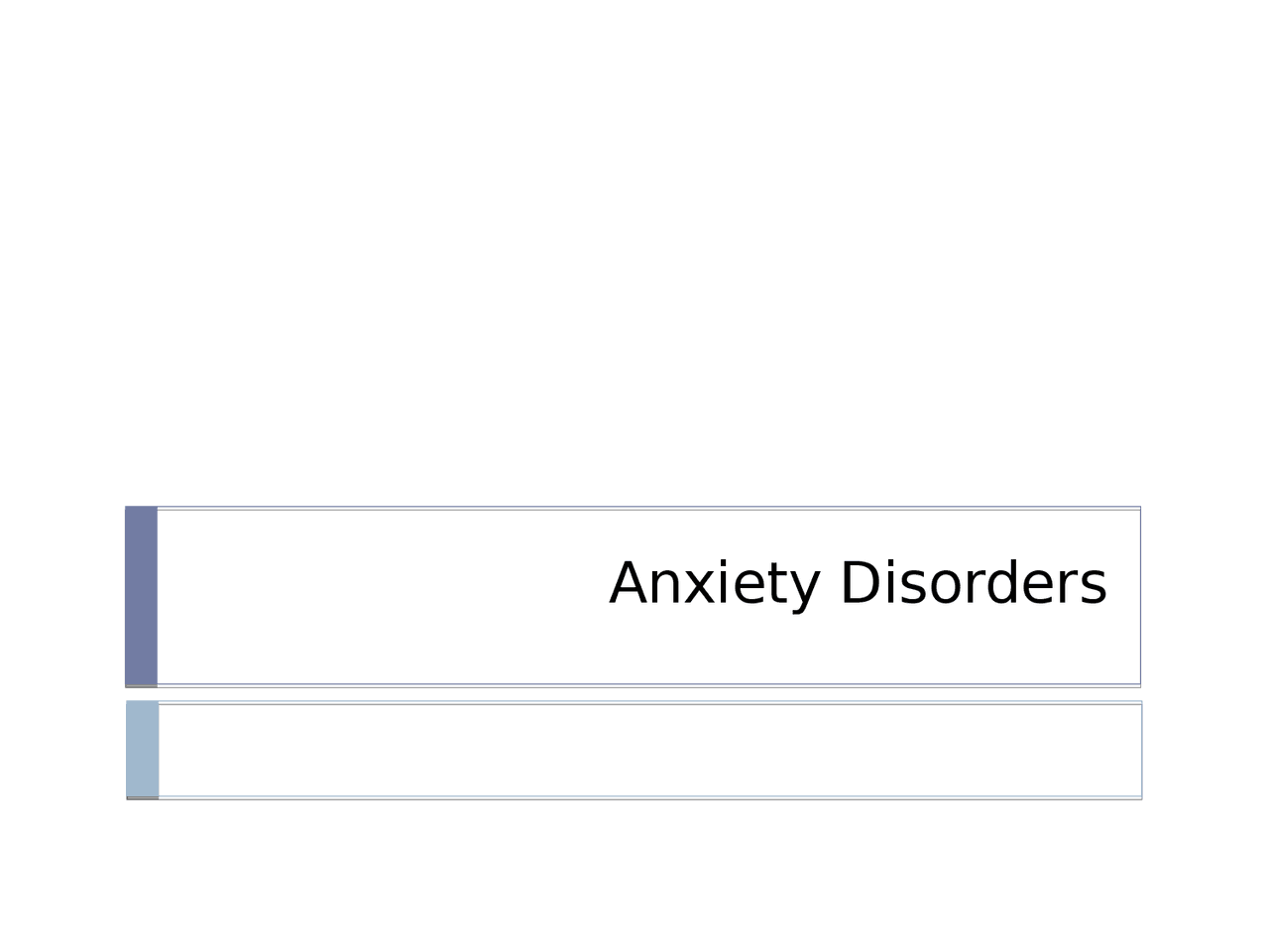 Anxiety Disorders Abnormal Psychology Lecture Slides Psyc 3014