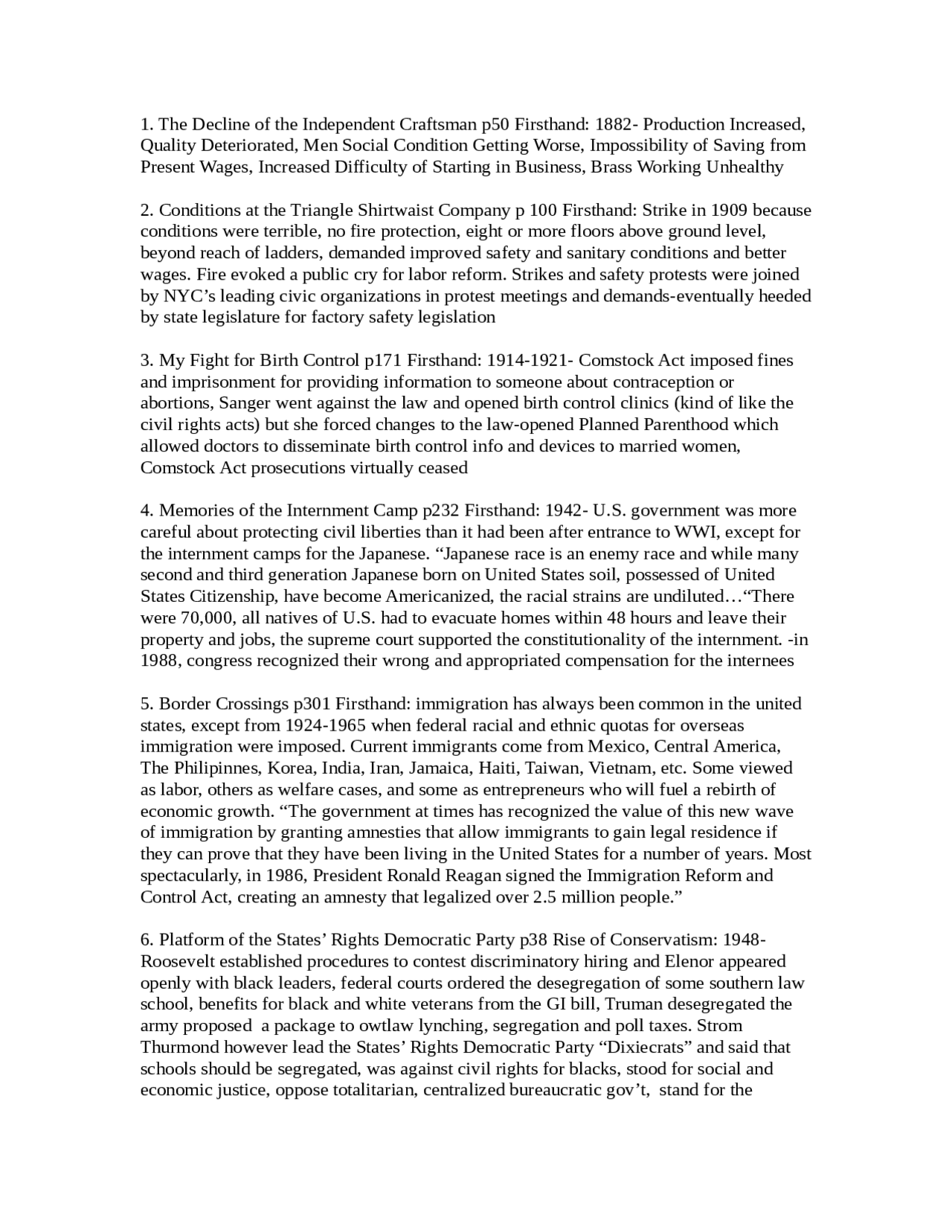 American History Since 1865 - Notes | HIST 2112 - Docsity