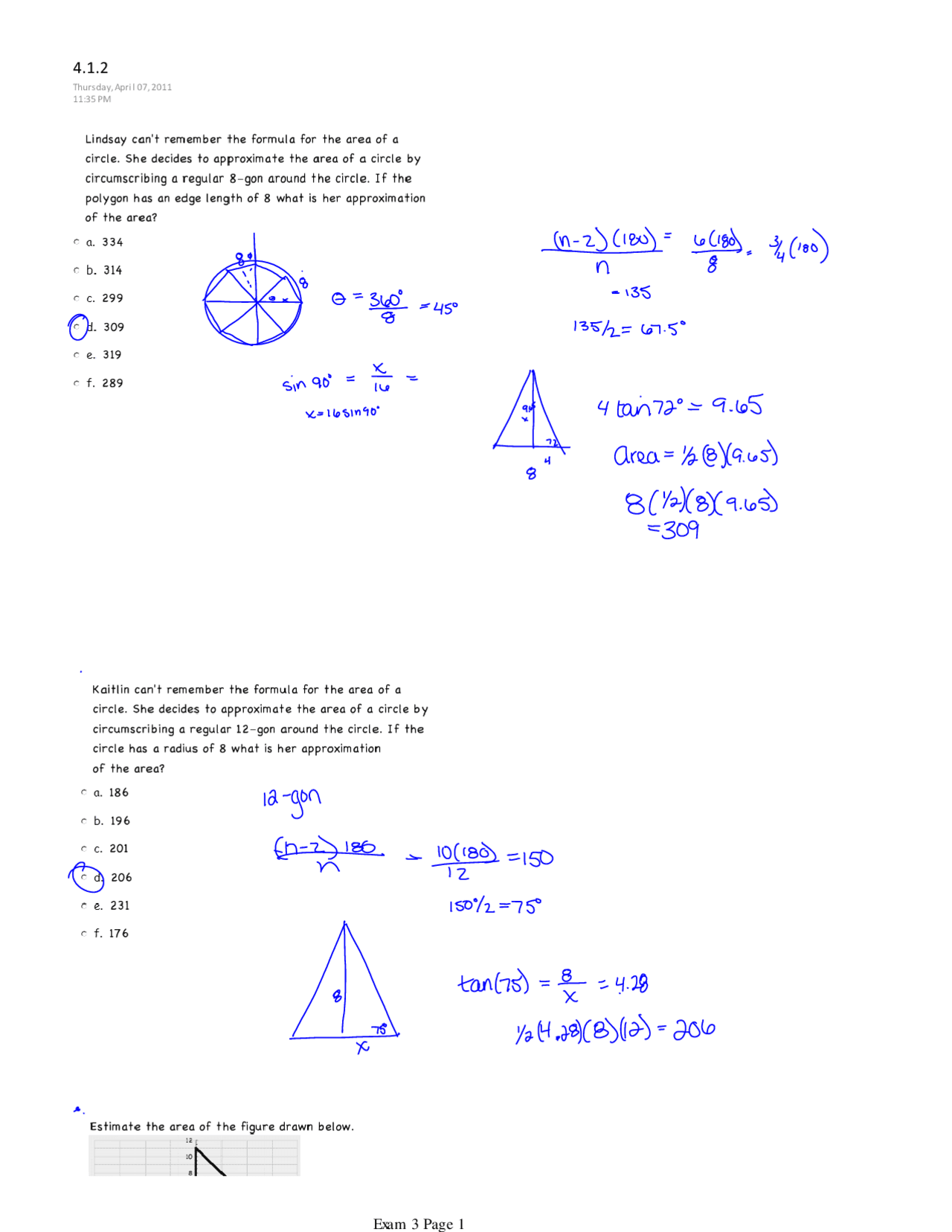 Quiz 11 with Answer Key - Geometry and Mathematical of Design | MATH ...