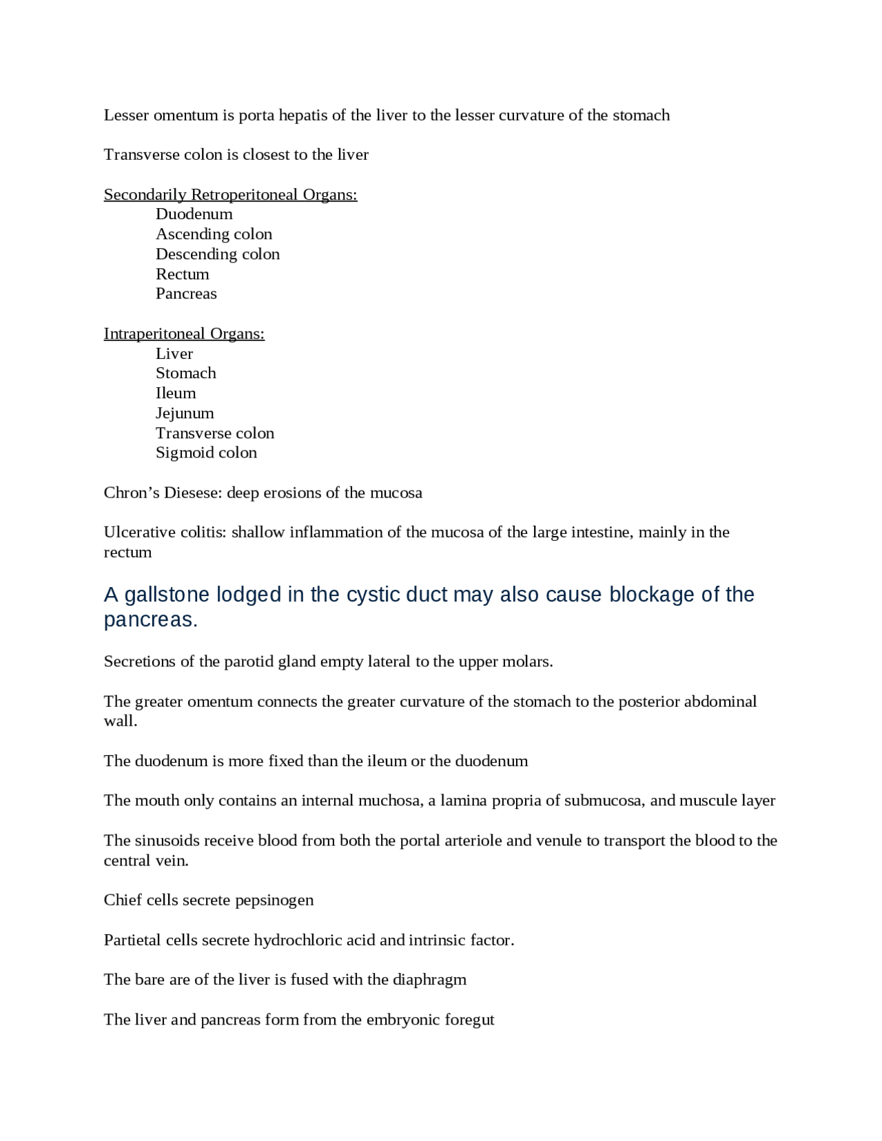 Secondarily Retroperitoneal Organs - Human Anatomy | BIO 227 - Docsity
