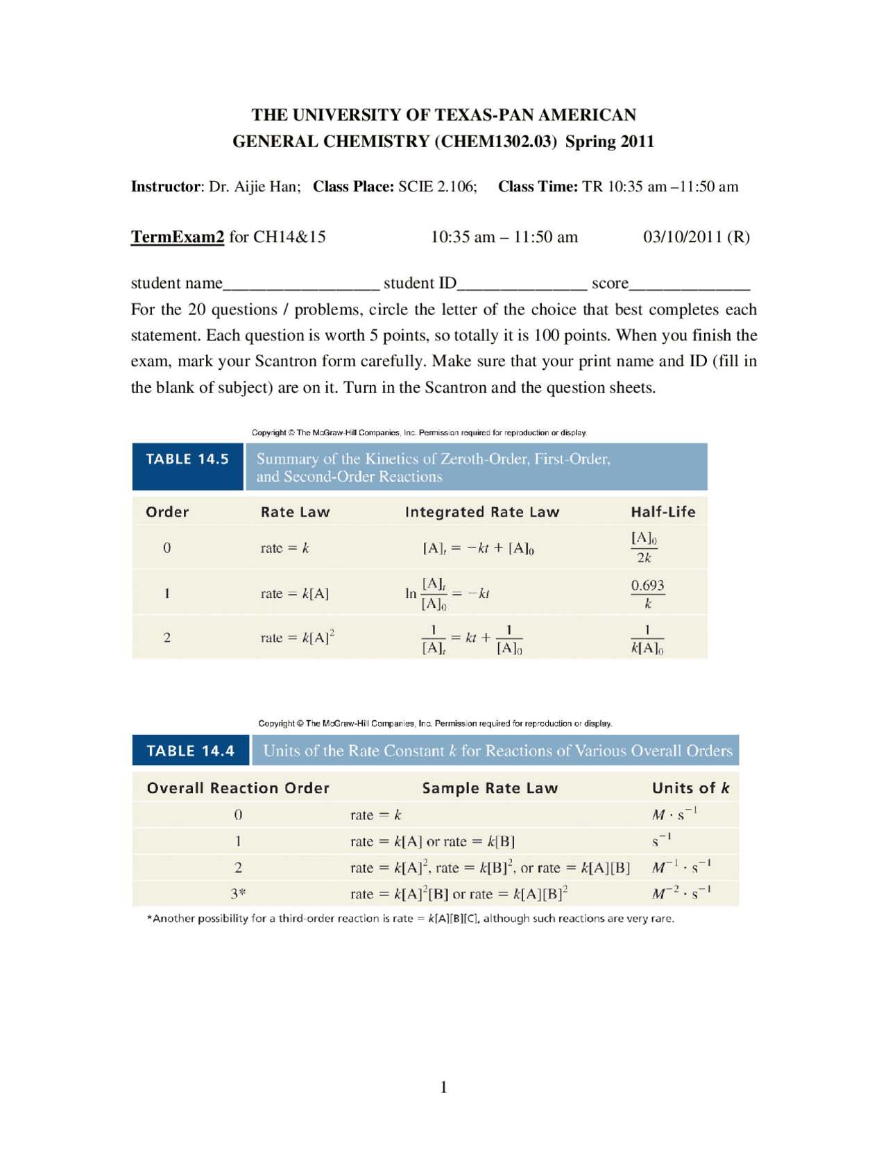Solved Multiple Choice Questions Of General Chemistry Ii Exam 2