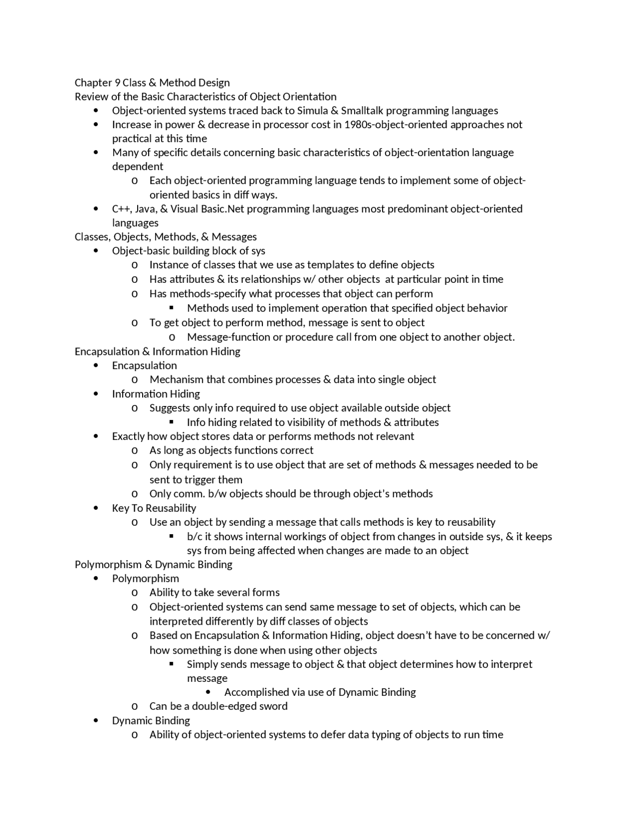 Object-Oriented Programming: Net Languages, Encapsulation, Polymorphism, Inheritance, and ...