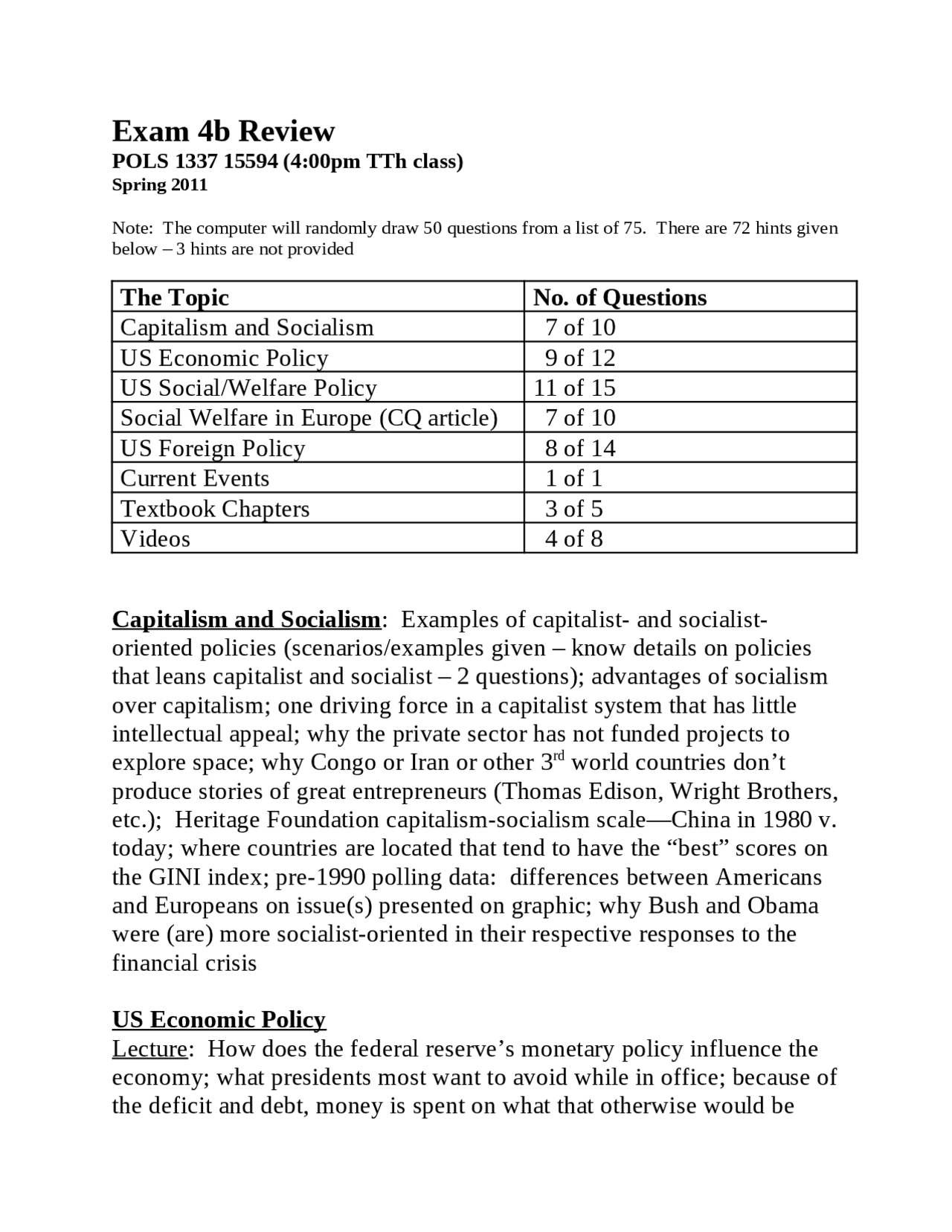 An Introduction To Capitalism And Socialism Pols 1337 Docsity