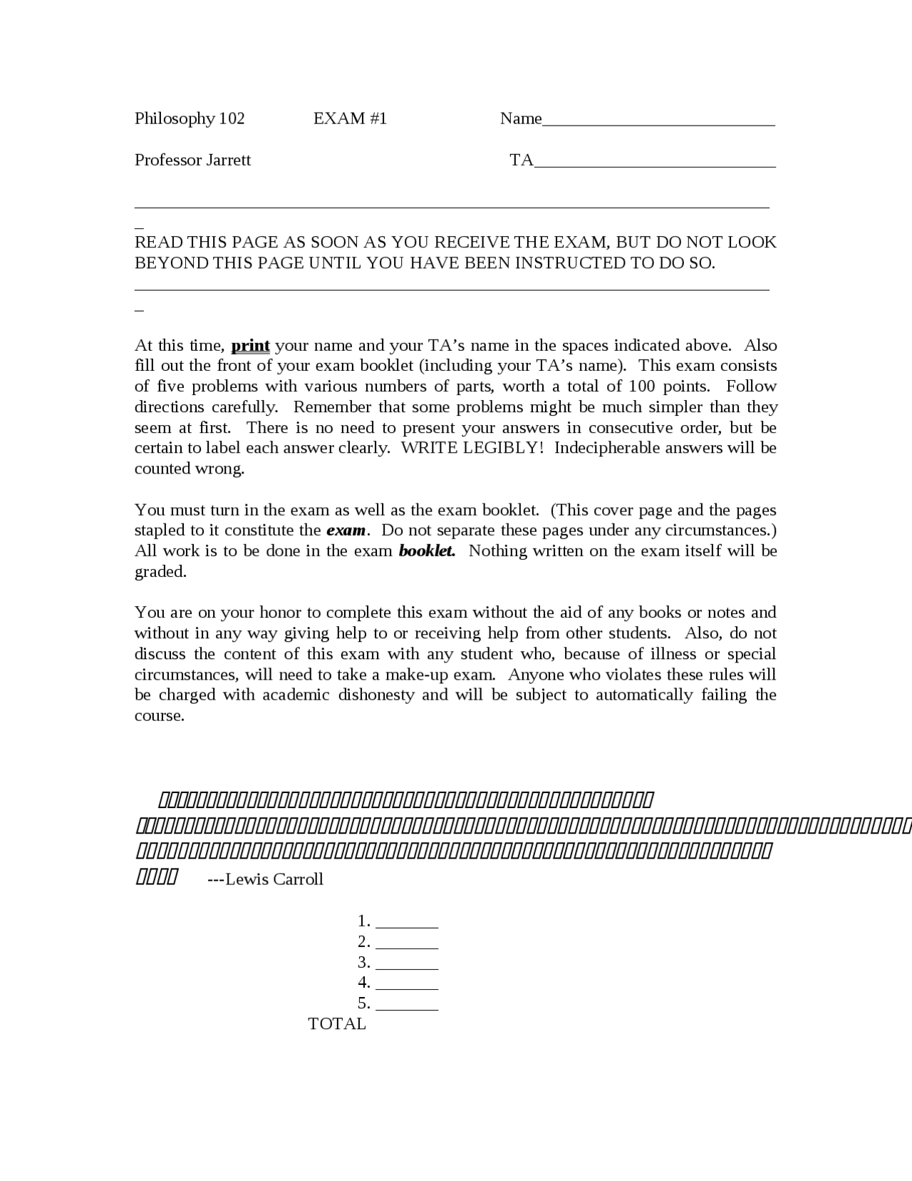 Mid Term Exam for Philosophy - Introduction to Logic | PHIL 102 | Exams Reasoning | Docsity
