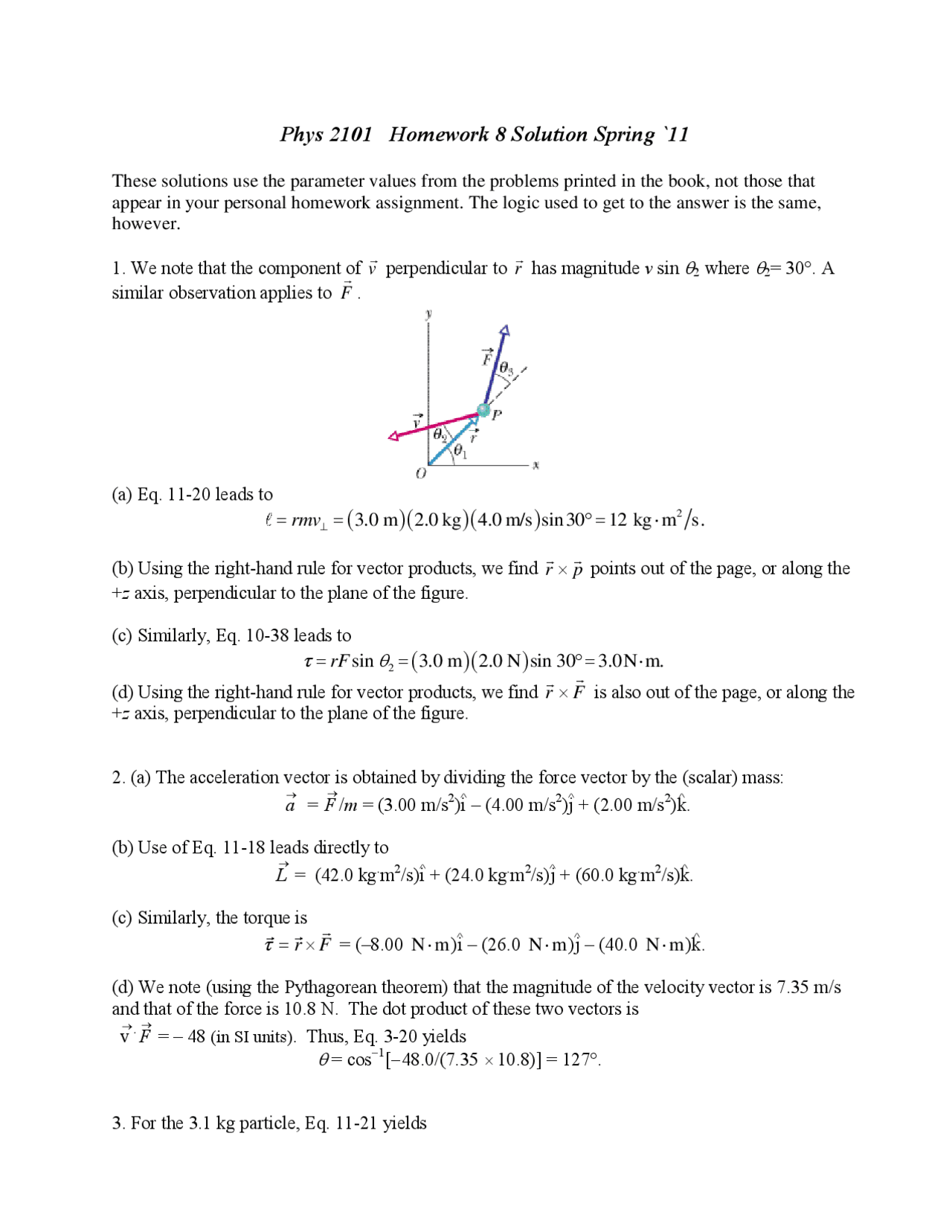 Homework 8 Solutions for General Physics for Technical Students | PHYS ...