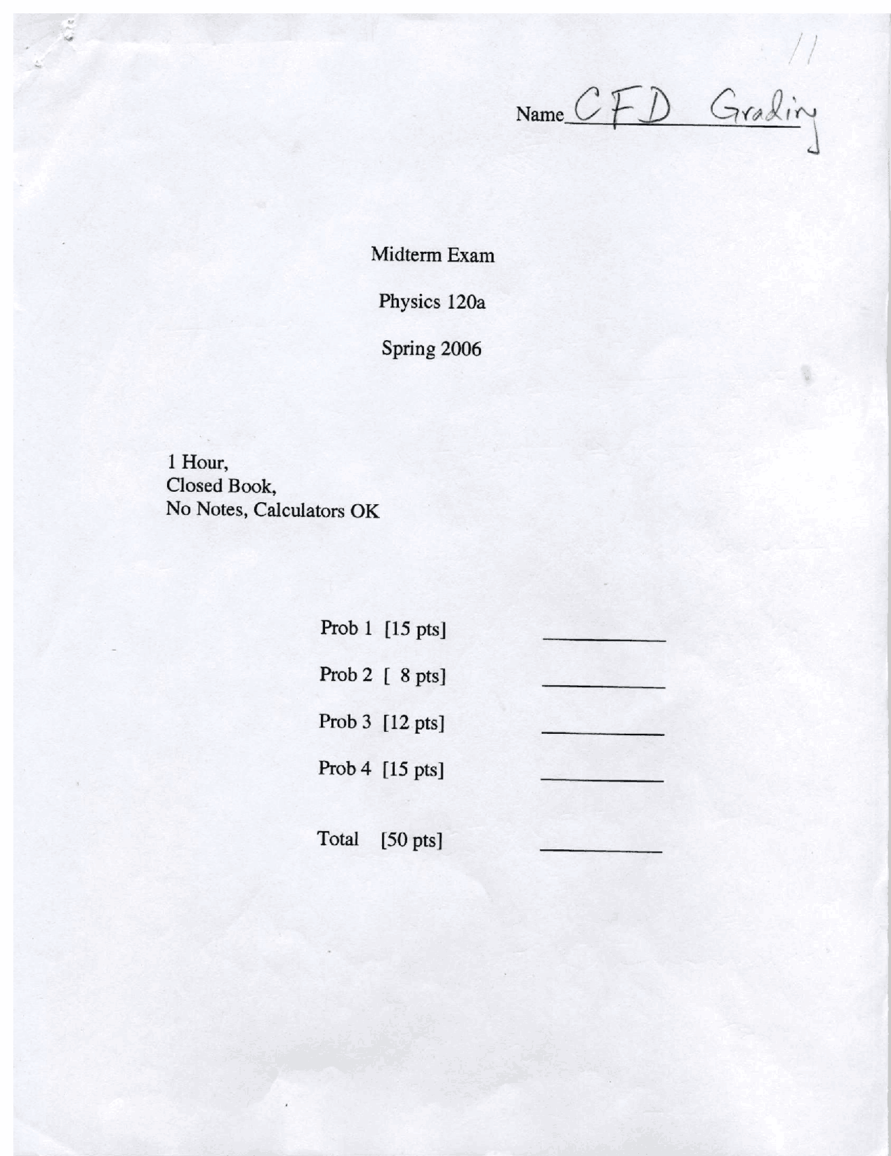 4 Solved Questions Of Midterm Exam Physical Measurements Phys 120a