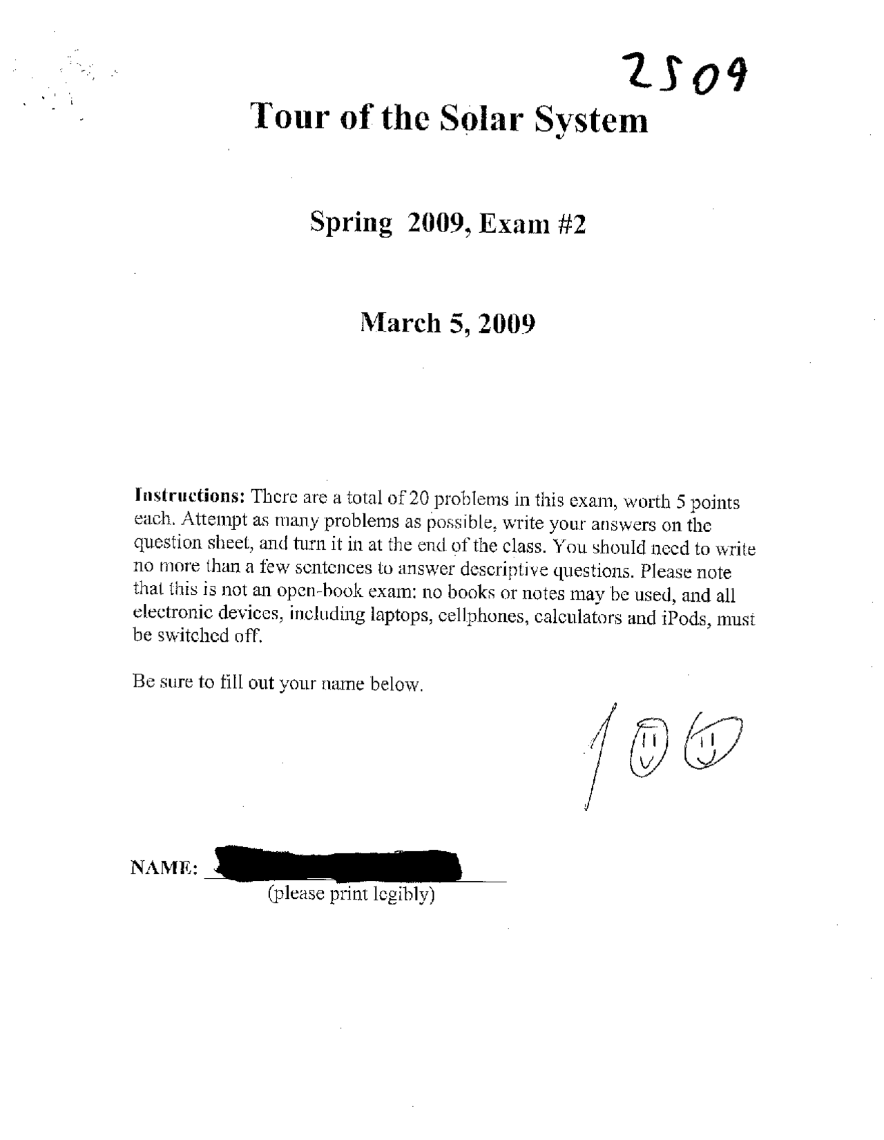 Exam 2 With Solution Tour Of The Solar System Astr 1530 Docsity