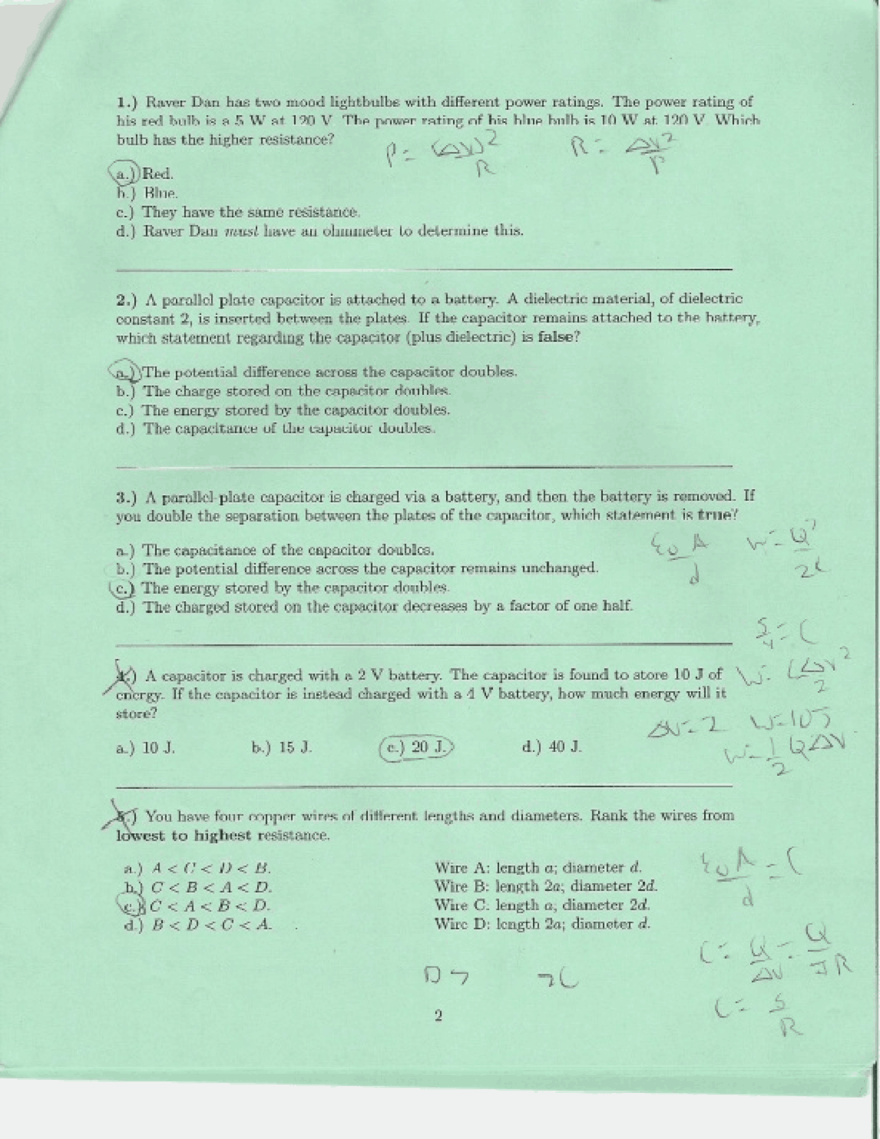 Exam 2 With Answer Key General Universal Physics Phy 232 Docsity