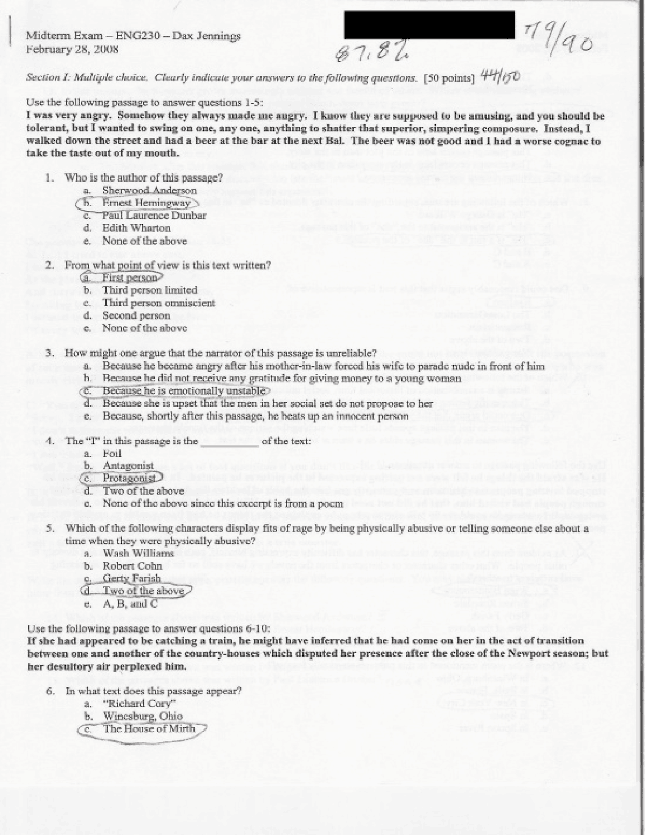 Introduction to Literature - Solved Midterm Exam | ENG 230 - Docsity