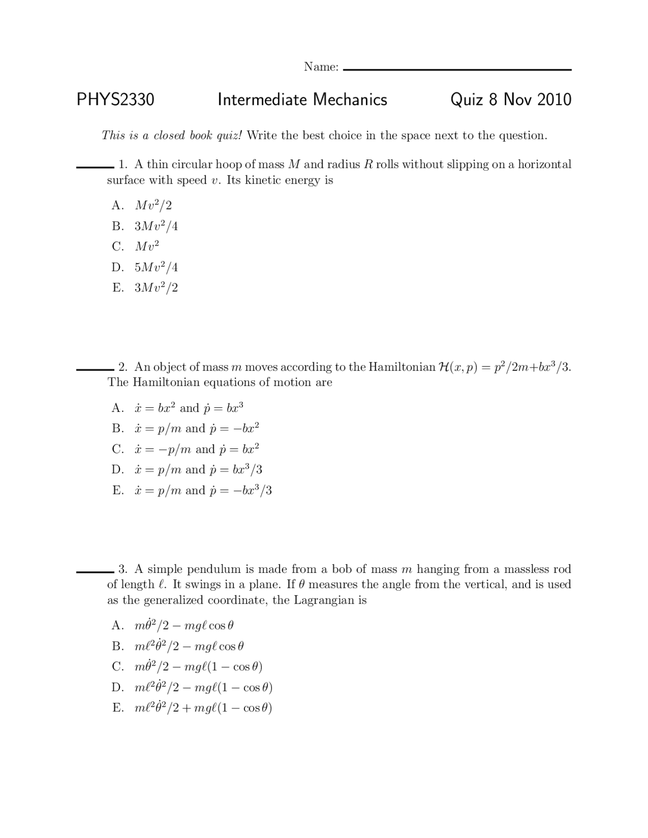 Quiz 9 with 3 Multiple Choice Questions for Intermediate German | PHYS ...