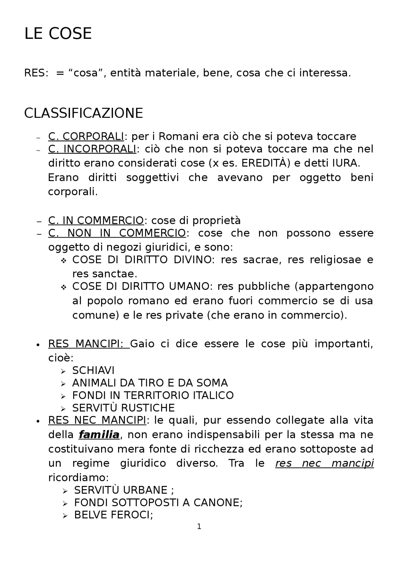 Le Cose Docsity