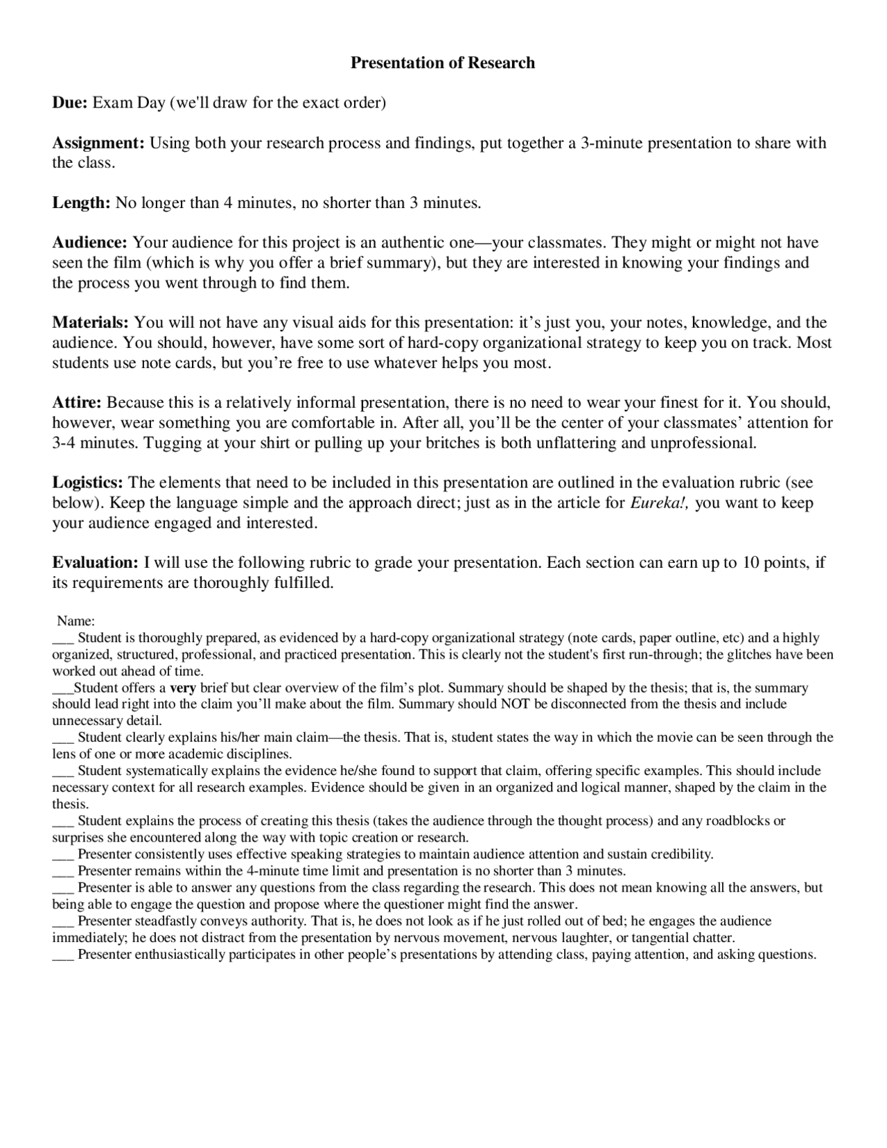 Presentation Of Research Academic Writing And Research Eng 101