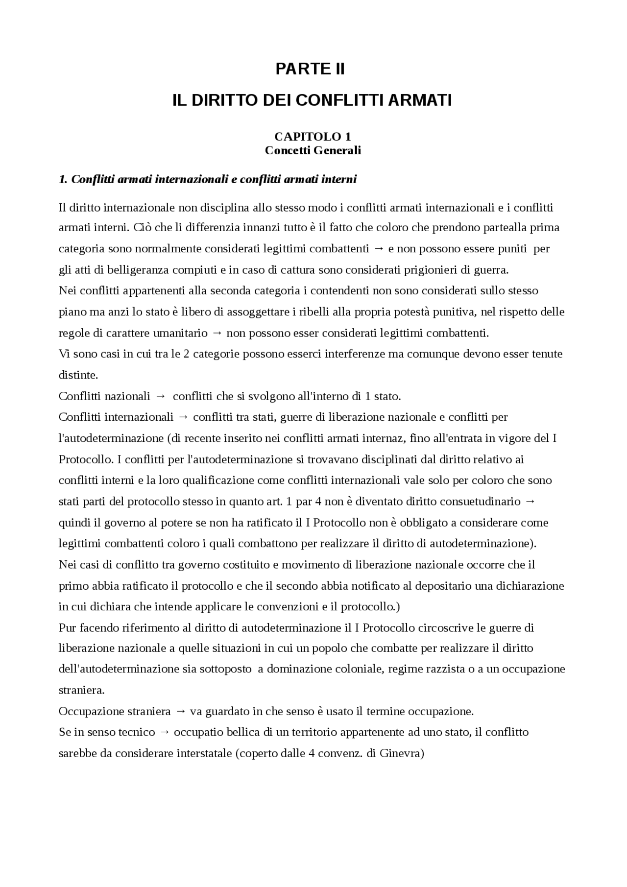 Il Diritto Dei Conflitti Armati Docsity