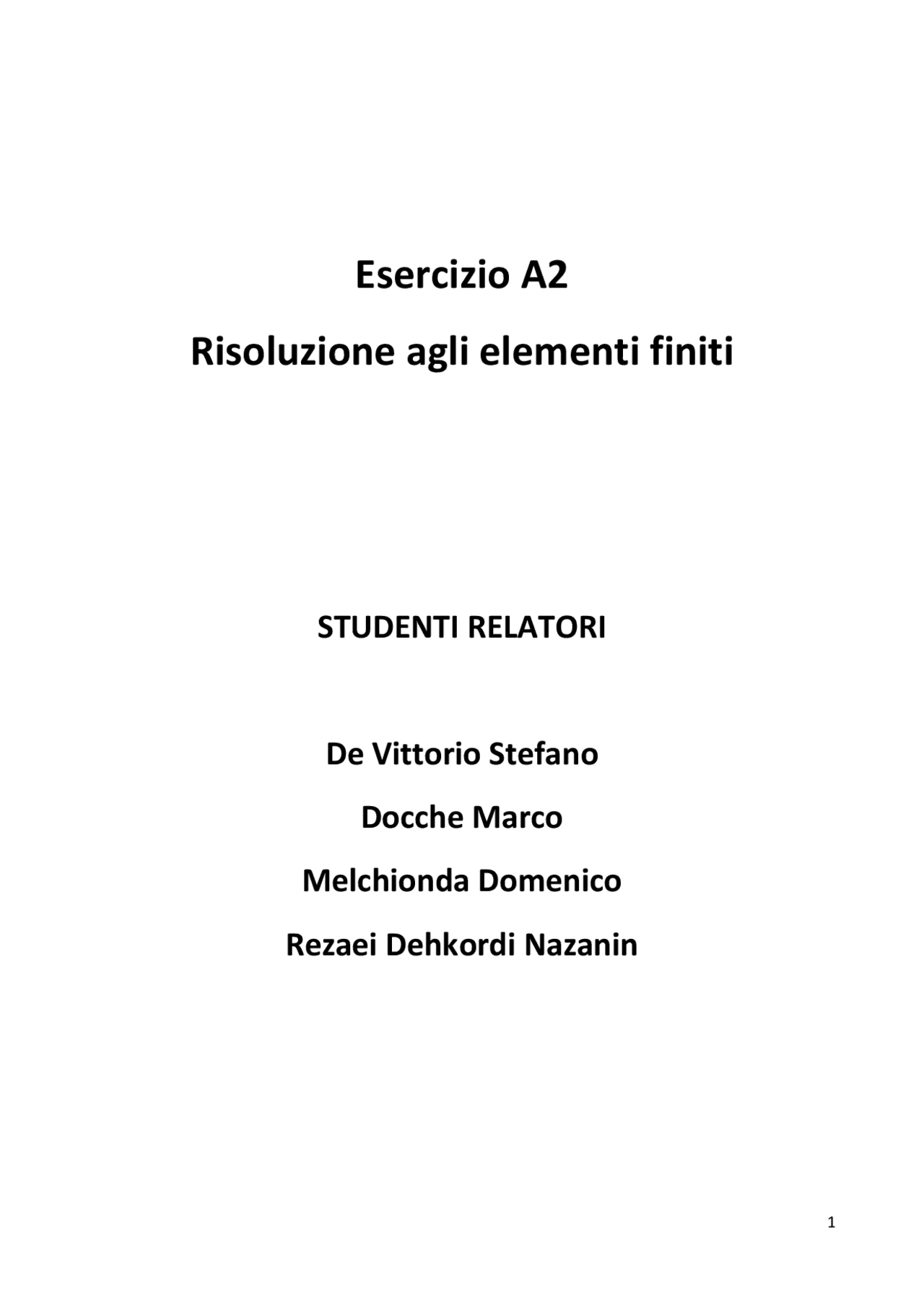 A2 FEM relazione - Forza elettromotrice - Docsity