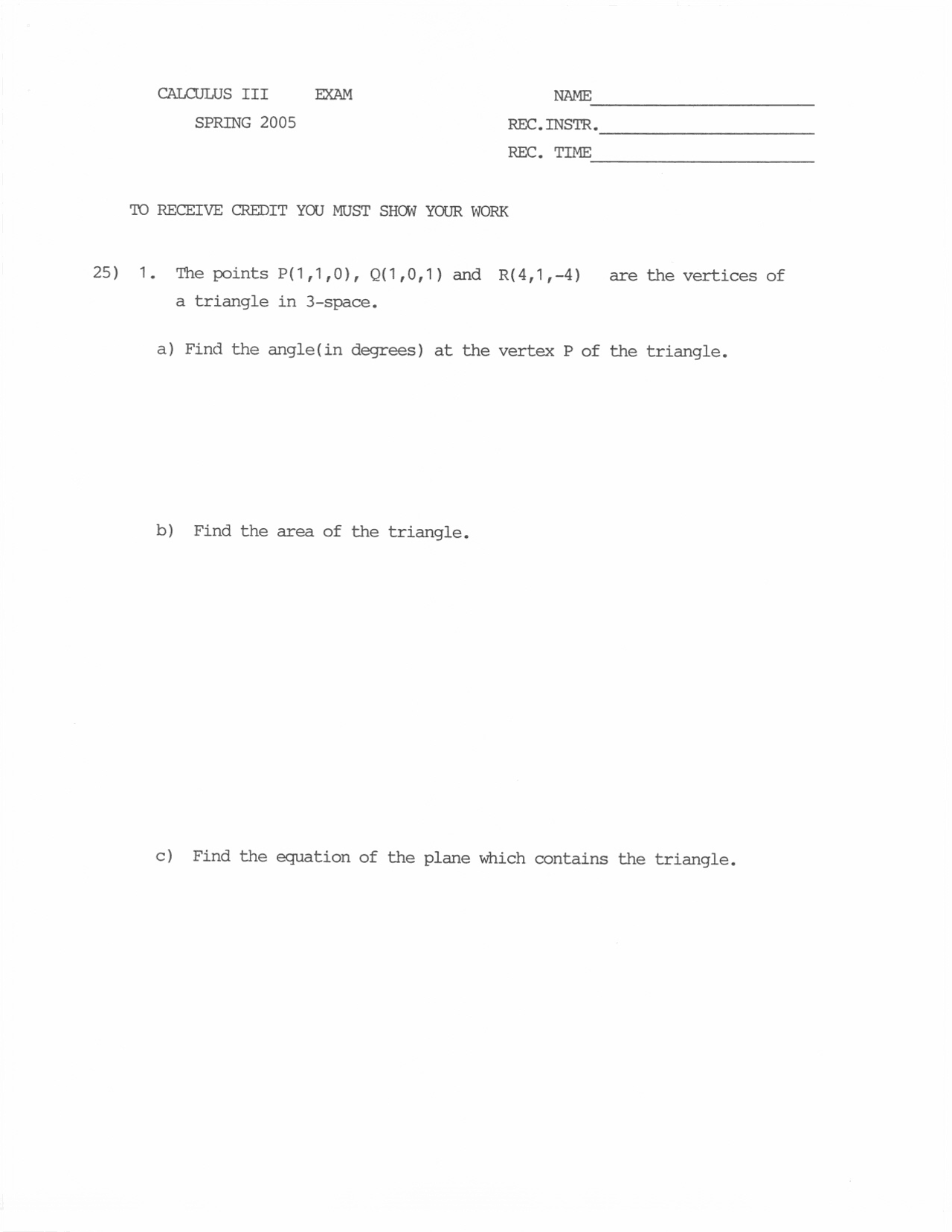 Unsolved Questions For Analytical Geometry And Calculus 3 Math 222