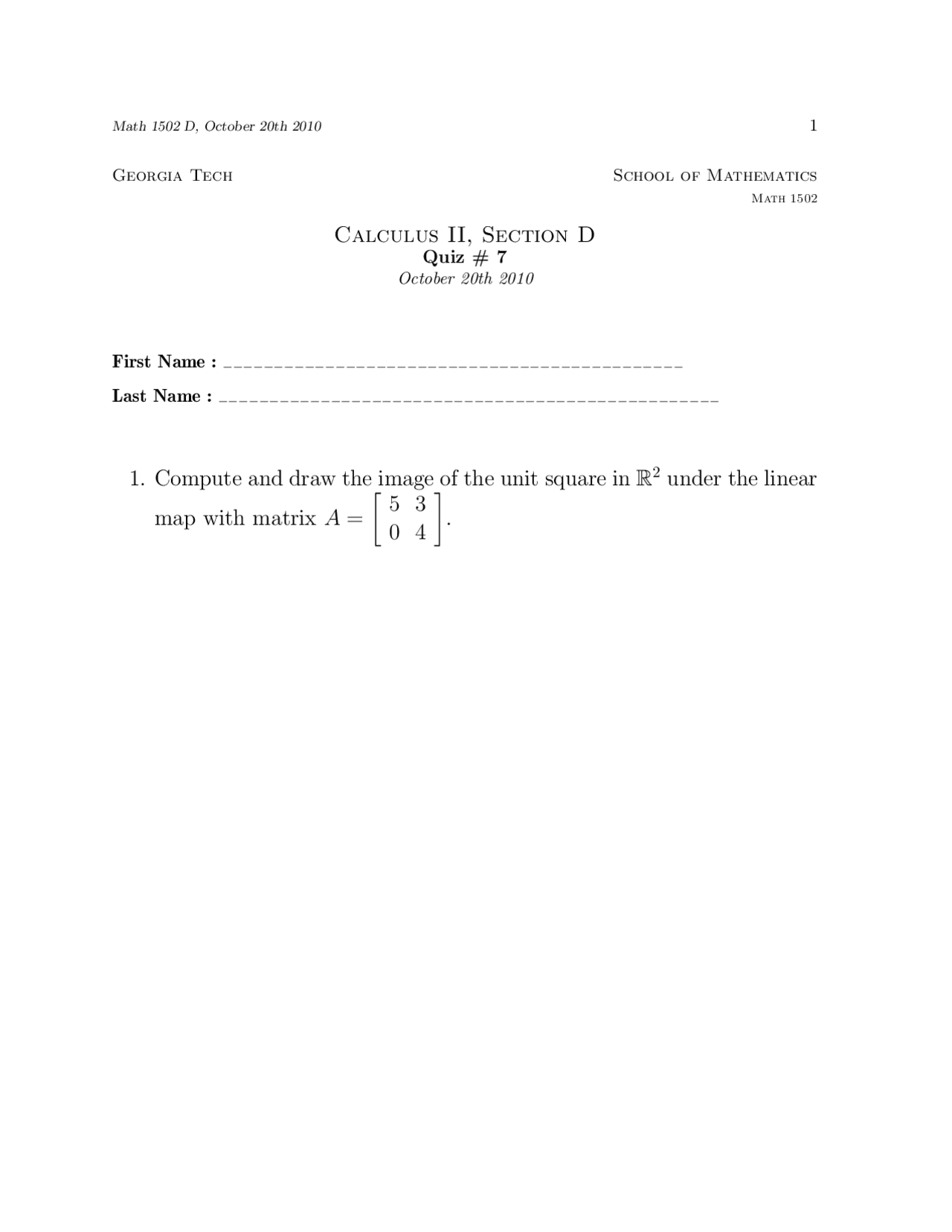 Solutions To Quiz 7 Calculus Ii Math 1502 Docsity