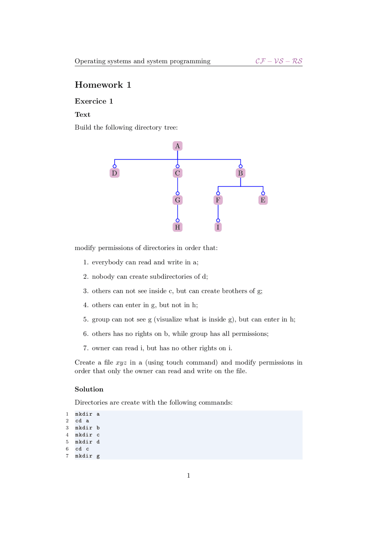 Homework Resolution Directory Three Operating Systems Appunti Di Sistemi Operativi Docsity